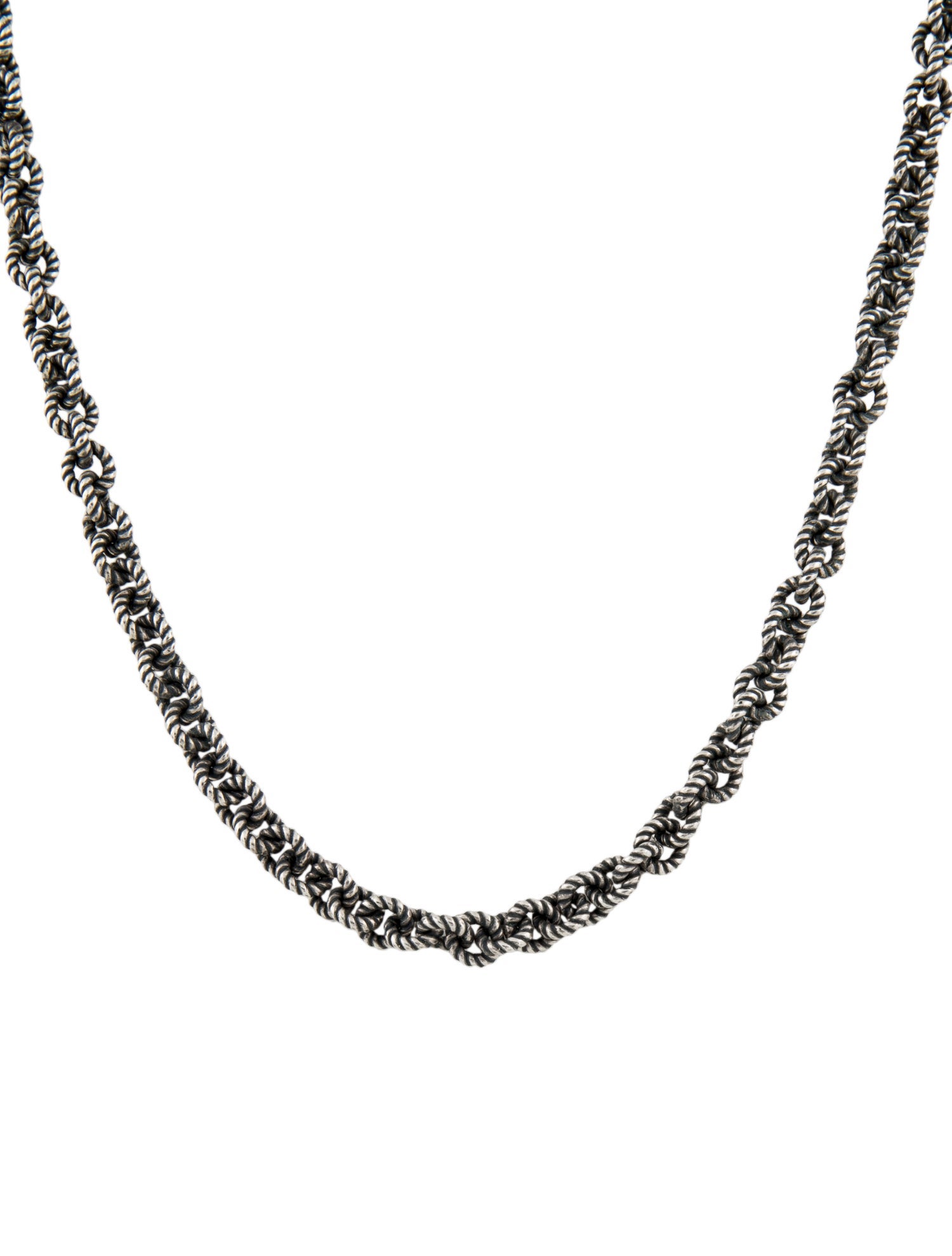 David Yurman Titanium Chain Links Necklace - Sterling Silver Chain ...