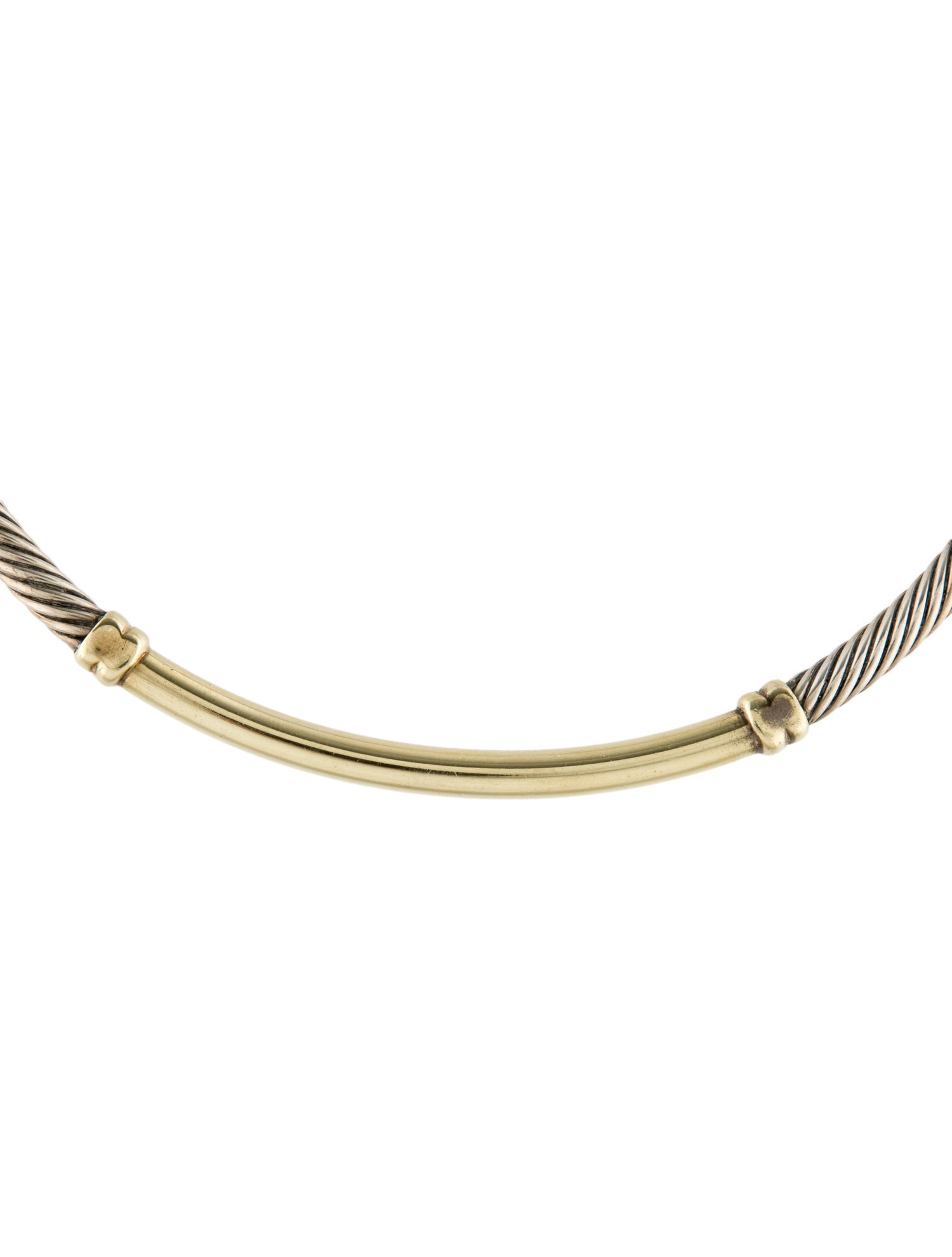 David Yurman Two-Tone Cable Crossover Choker Necklace - 18K Yellow Gold ...