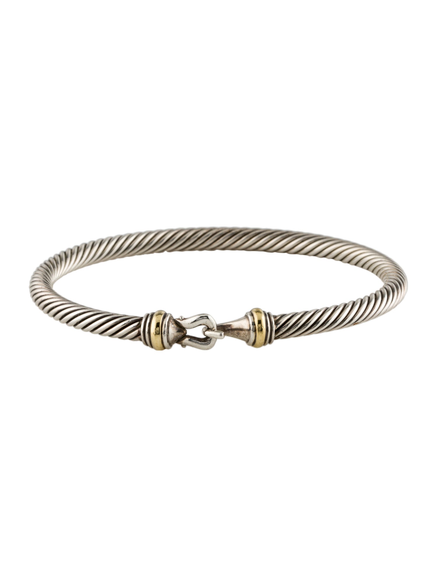 David Yurman Sculpted Cable and Smooth Hinged Bangle Bracelet ...