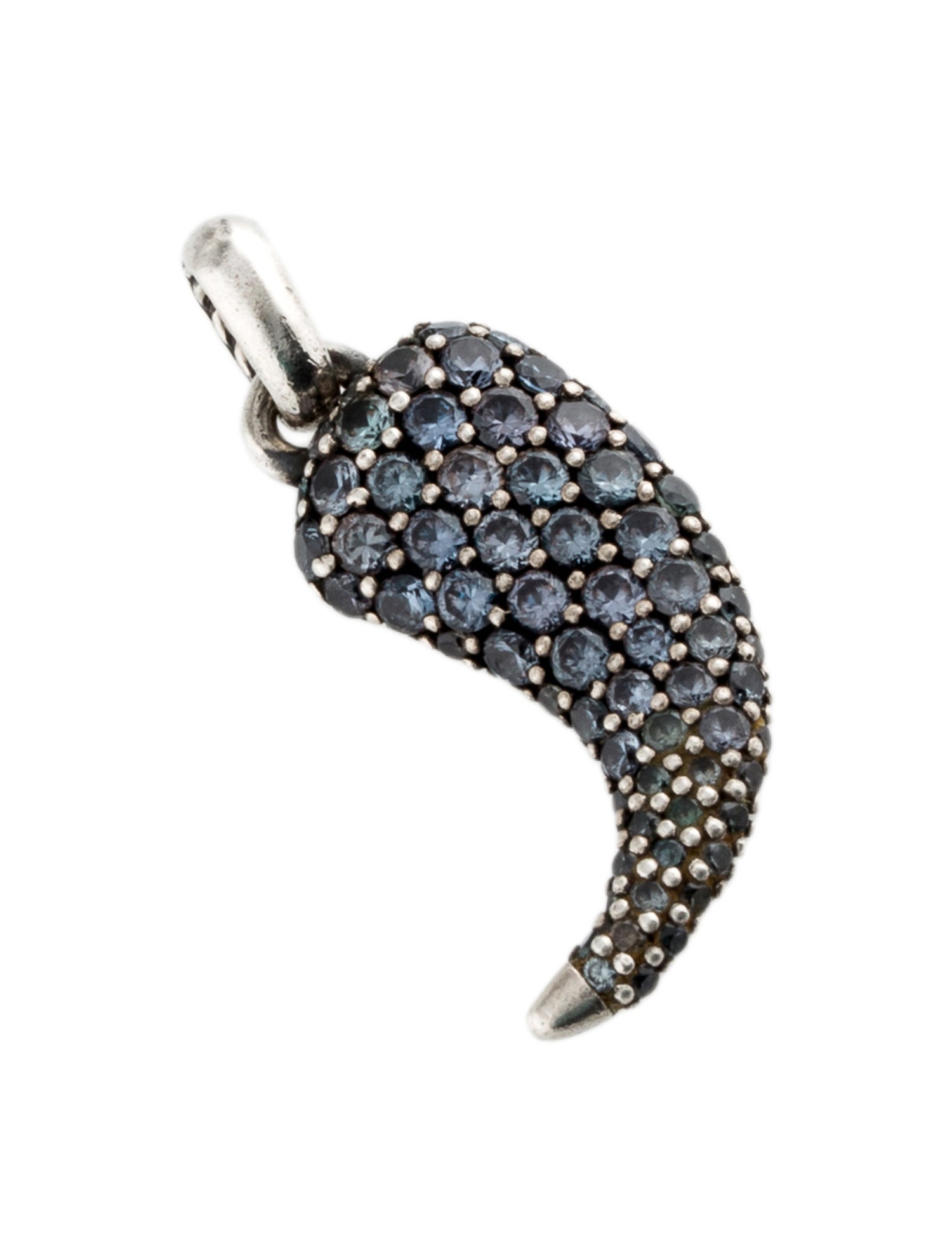 David Yurman Color-Change Garnet Horn - Sterling Silver Pendant ...