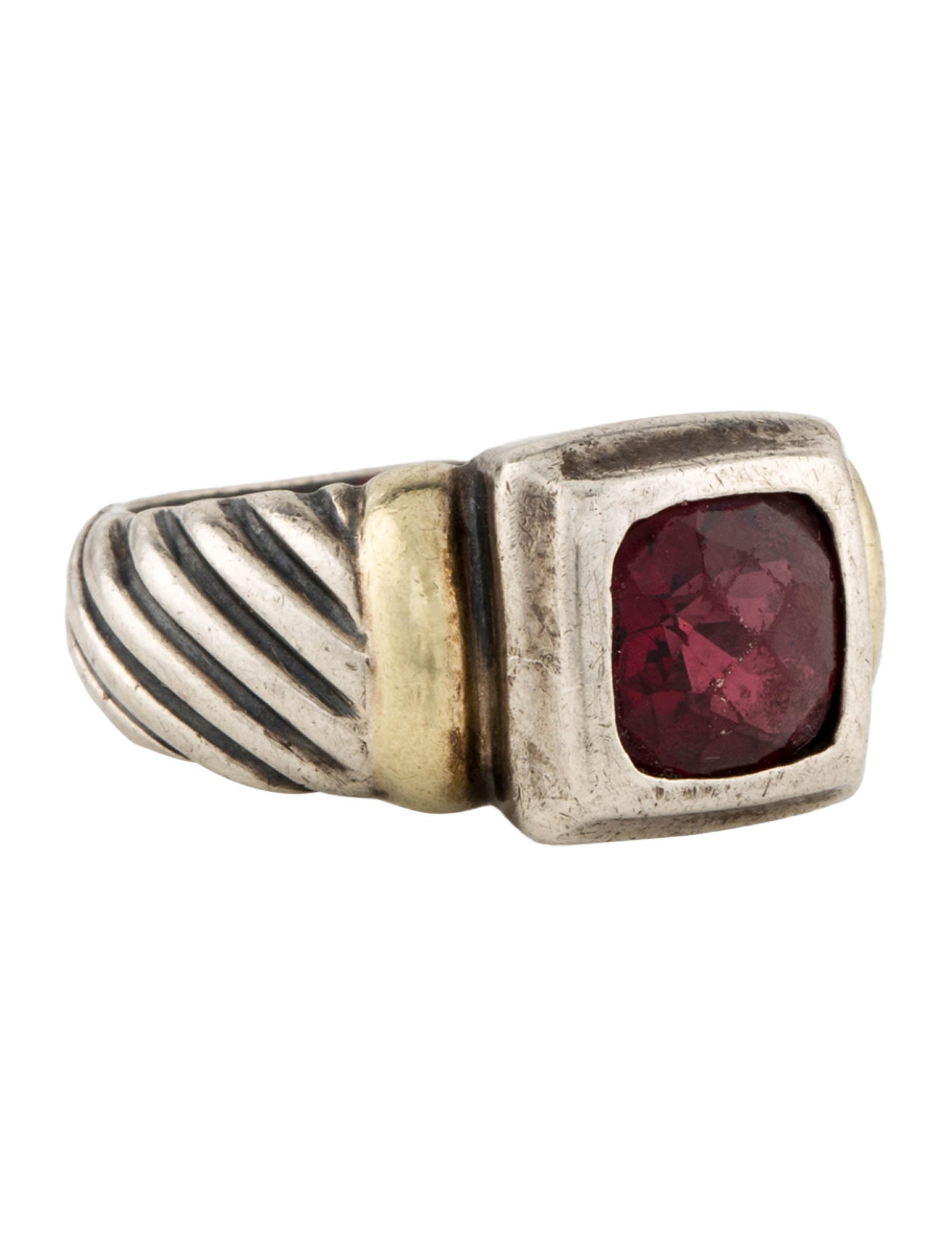 David Yurman Garnet Albion Cocktail Ring - 14K Yellow Gold Cocktail ...