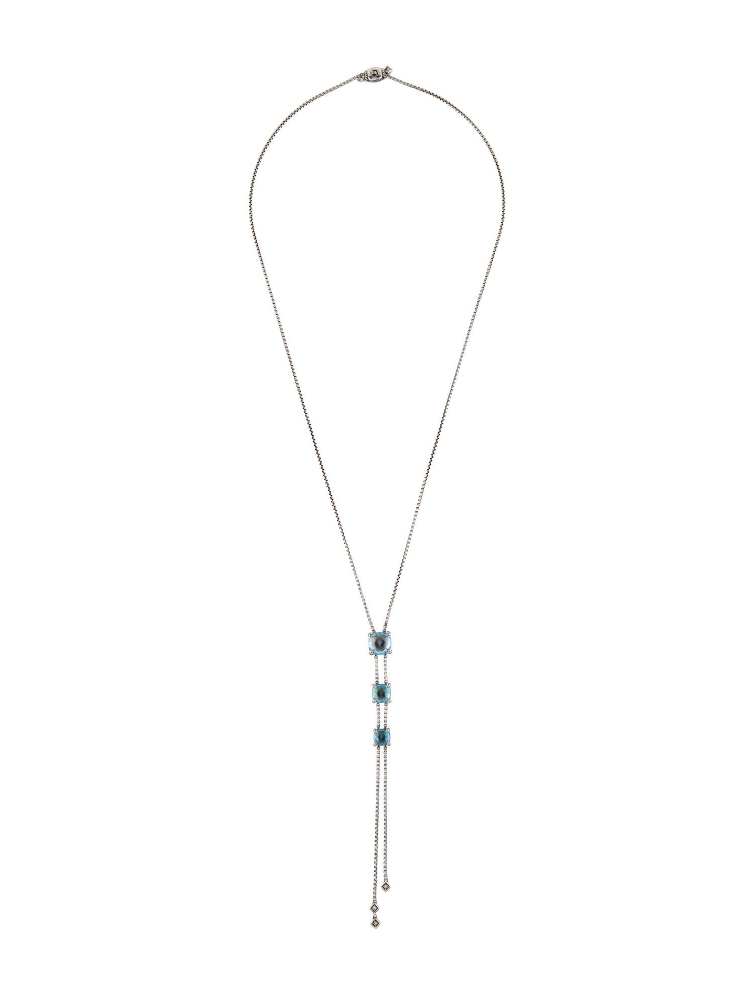 David Yurman Topaz & Diamond Châtelaine Necklace - Sterling Silver Bolo ...