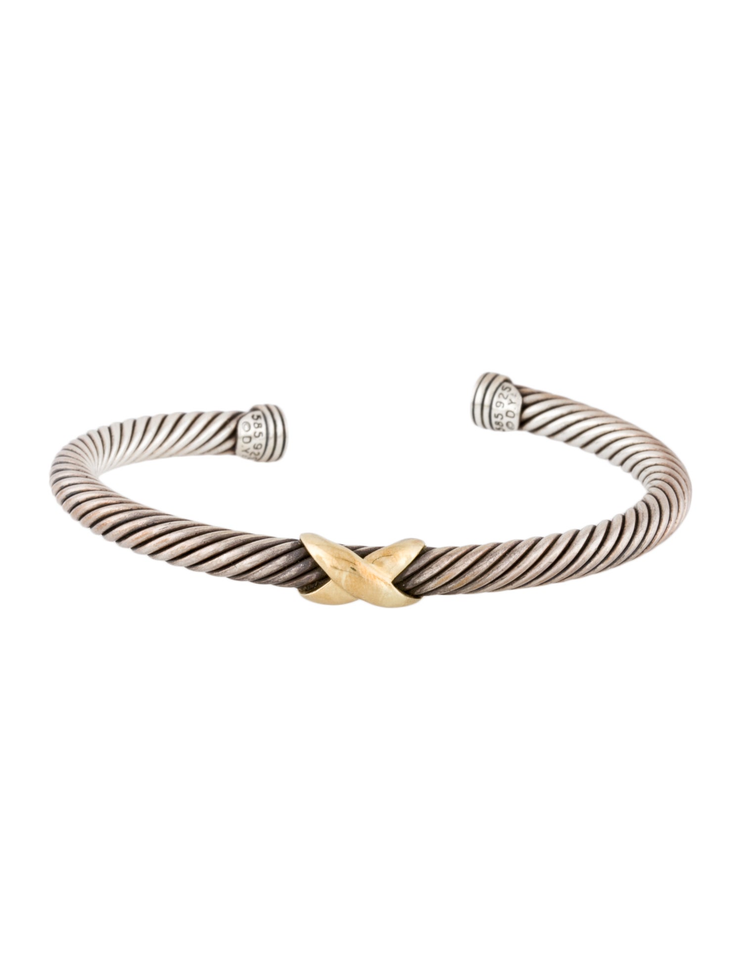 David Yurman Signature X Cable Cuff - 14K Yellow Gold Cuff, Bracelets ...