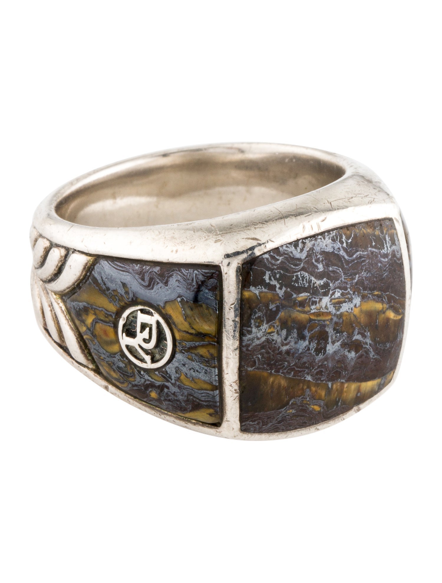 David Yurman Tiger Iron Signet Ring - Sterling Silver Band, Rings ...
