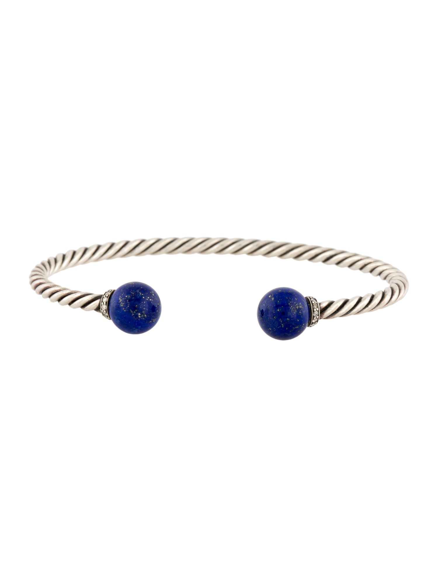 David Yurman Lapis Lazuli & Diamond Solari Cuff Bracelet - Sterling ...