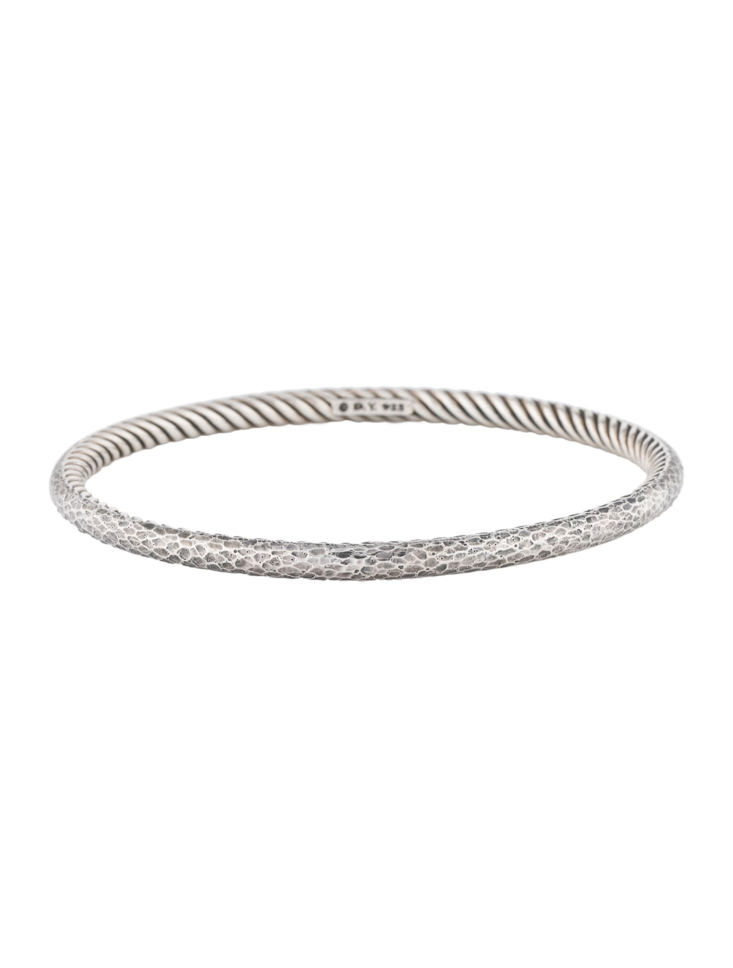David Yurman Hammered Cable Inside-Out Bangle - Sterling Silver Bangle ...