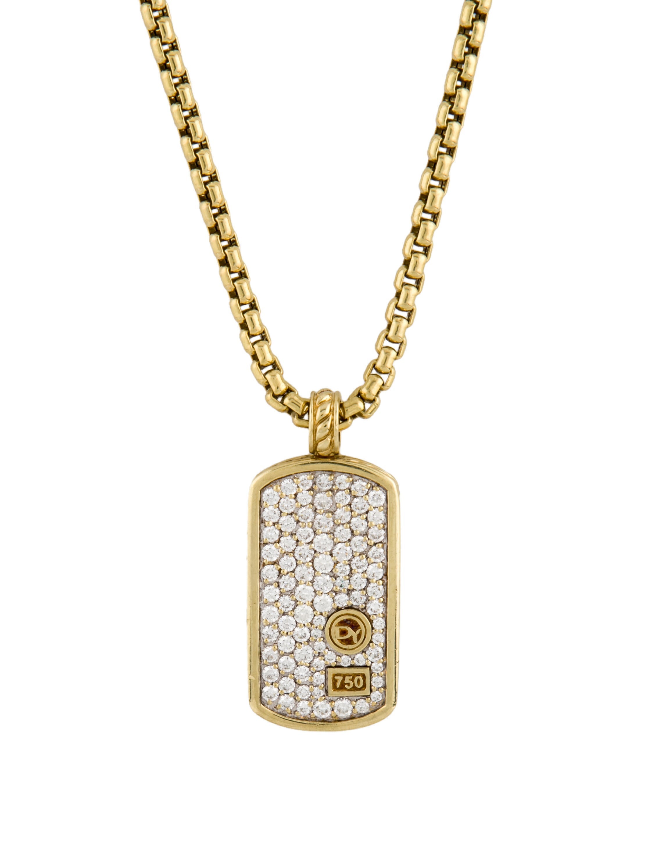 Pendant 18K Emerald & Diamond Pendant - 18K Yellow Gold Pendant ...