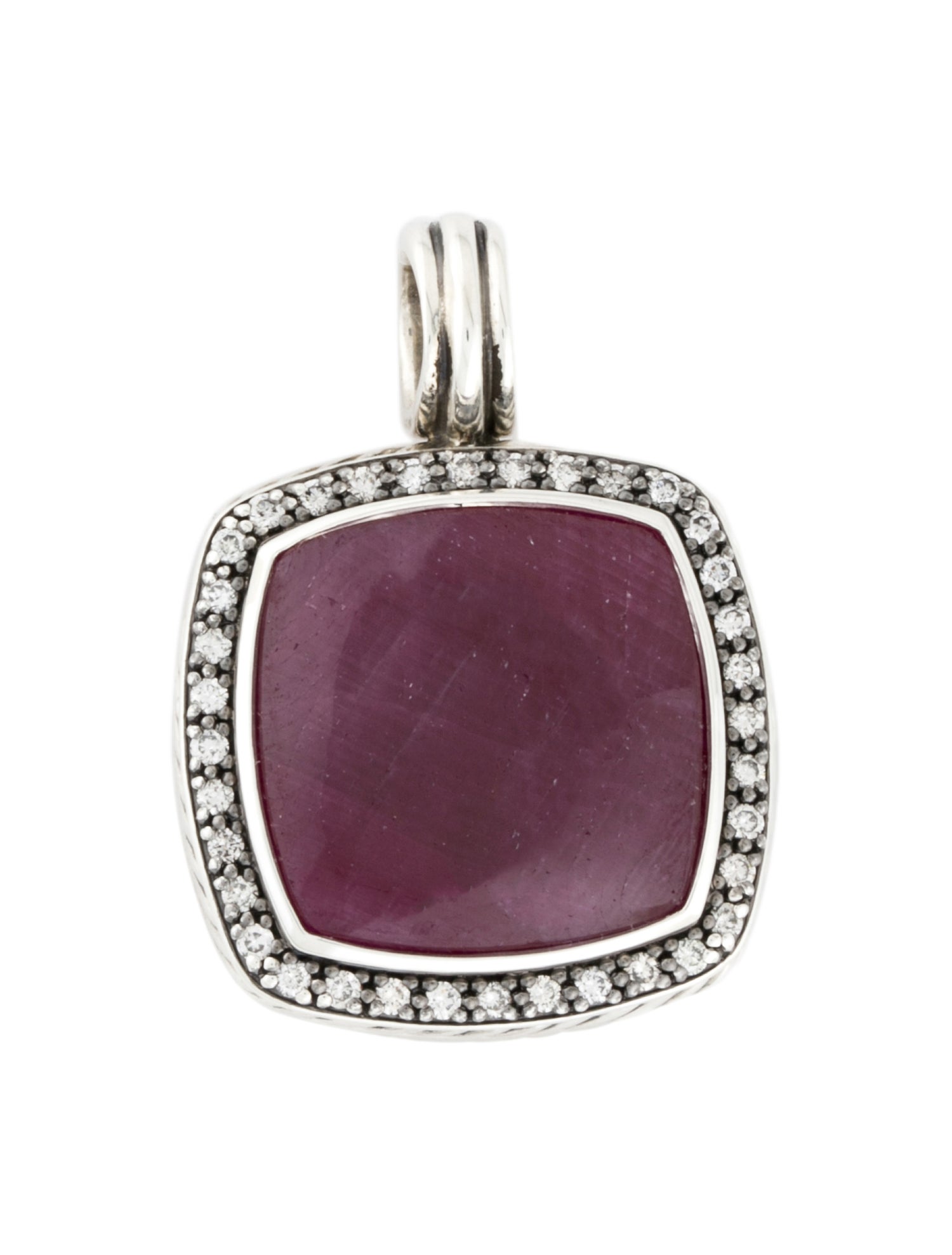 David Yurman Ruby & Diamond Moonlight Ice Pendant - Sterling Silver ...