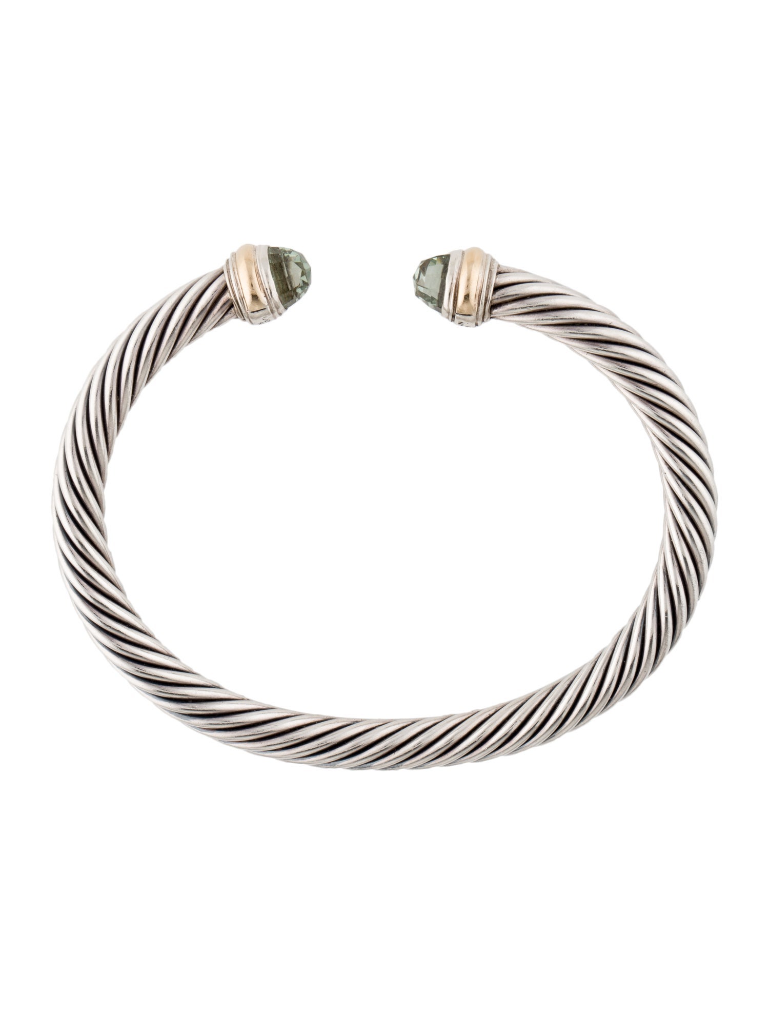 David Yurman Prasiolite Cable Classic Cuff Bracelet - 14K Yellow Gold ...