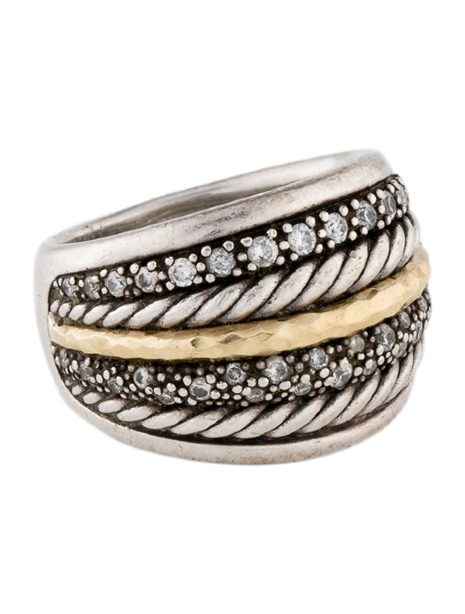 David Yurman Diamond Midnight Mélange Band - 18K Yellow Gold Band ...