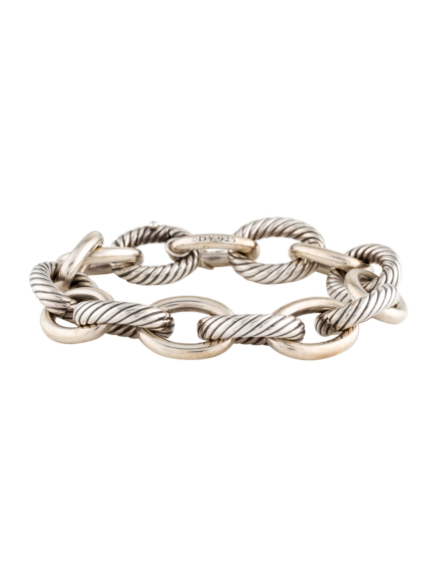 David Yurman Two-Tone Oval Link Chain Bracelet - Sterling Silver Link ...