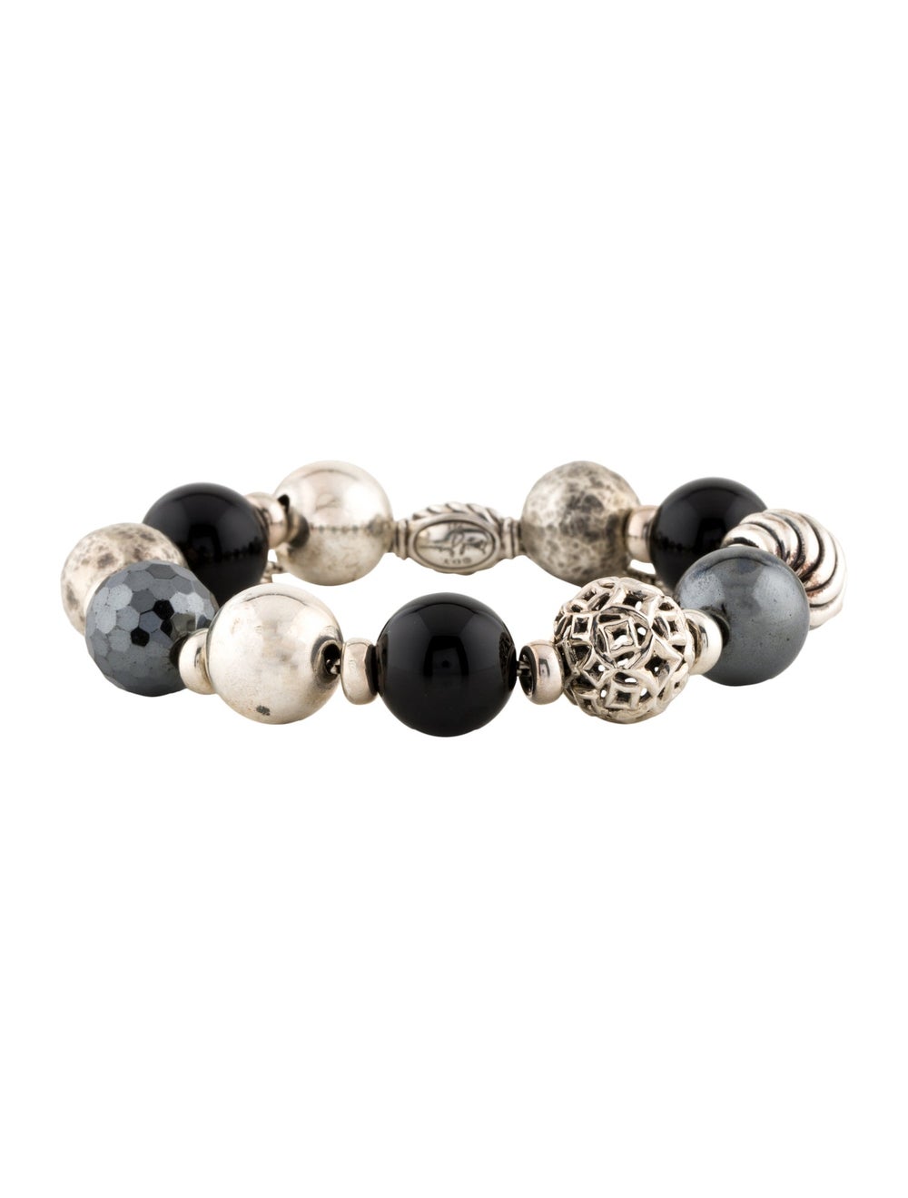 David Yurman Onyx & Hematine Elements Bead Bracelet - Sterling Silver ...