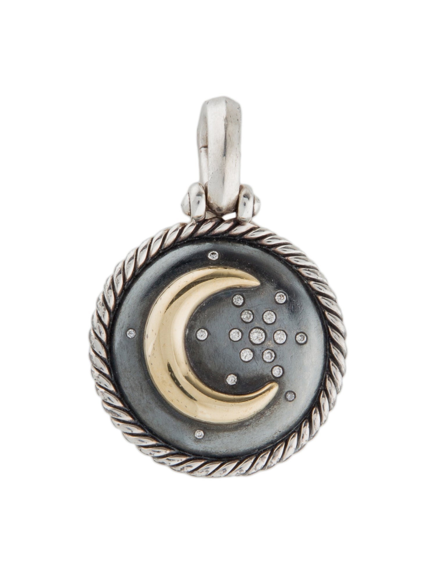 David Yurman Diamond Moon & Star Amulet Pendant - 18K Yellow Gold ...