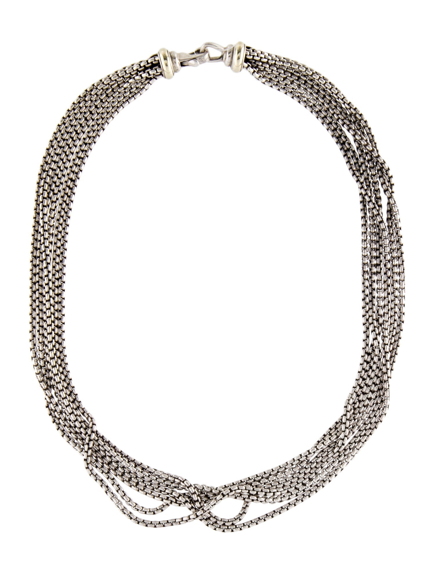 David Yurman Two-Tone Multistrand Chain Necklace - 14K Yellow Gold ...