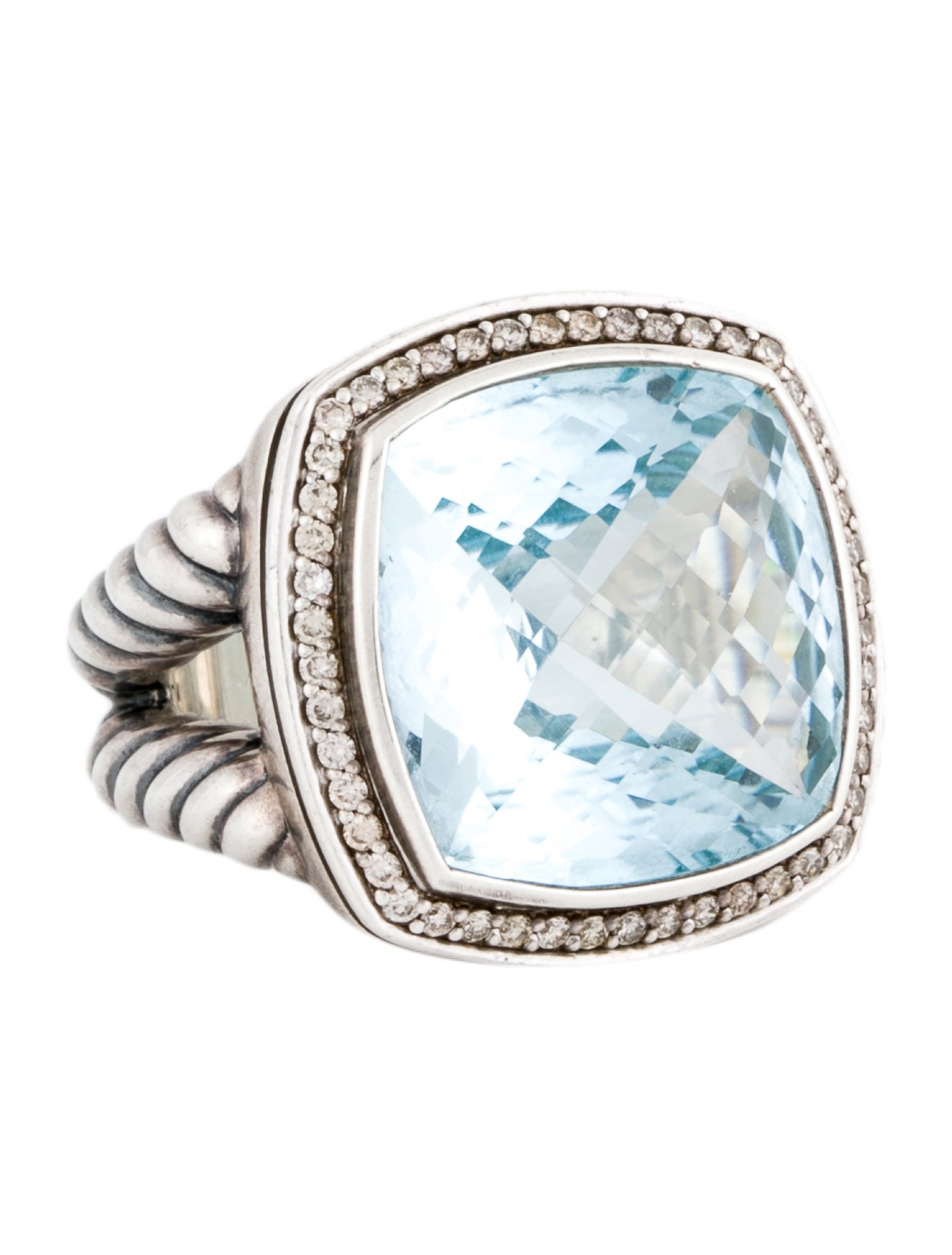 David Yurman Topaz & Diamond Albion Cocktail Ring - Sterling Silver ...