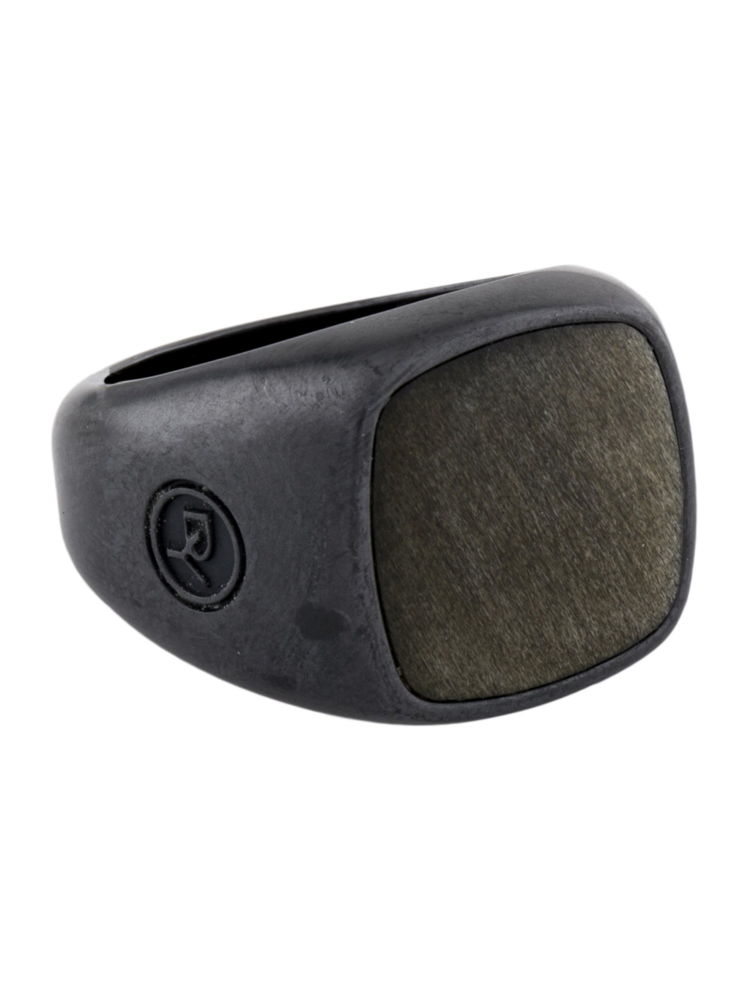 David Yurman Titanium Obsidian Streamline Signet Ring - Titanium Signet ...