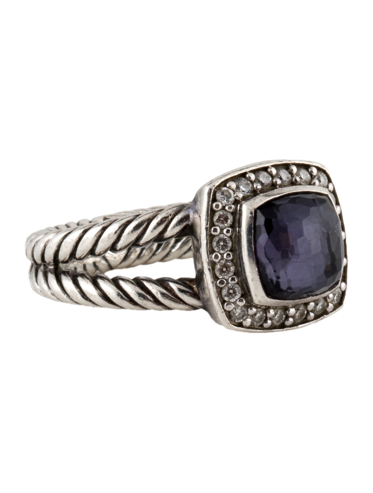 David Yurman Black Orchid & Diamond Petite Albion® Ring - Sterling ...