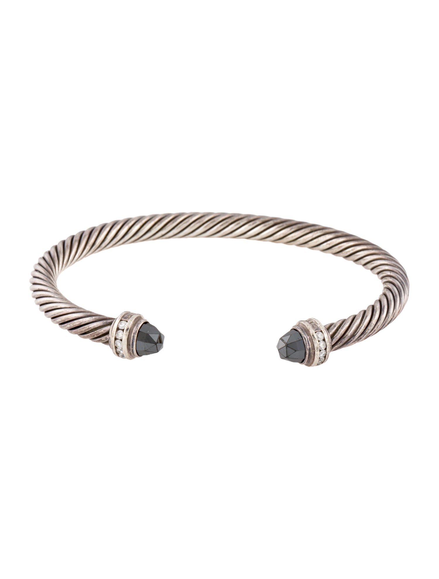 David Yurman Onyx Cable Classic Cuff Bracelet - 14K Yellow Gold Cuff ...