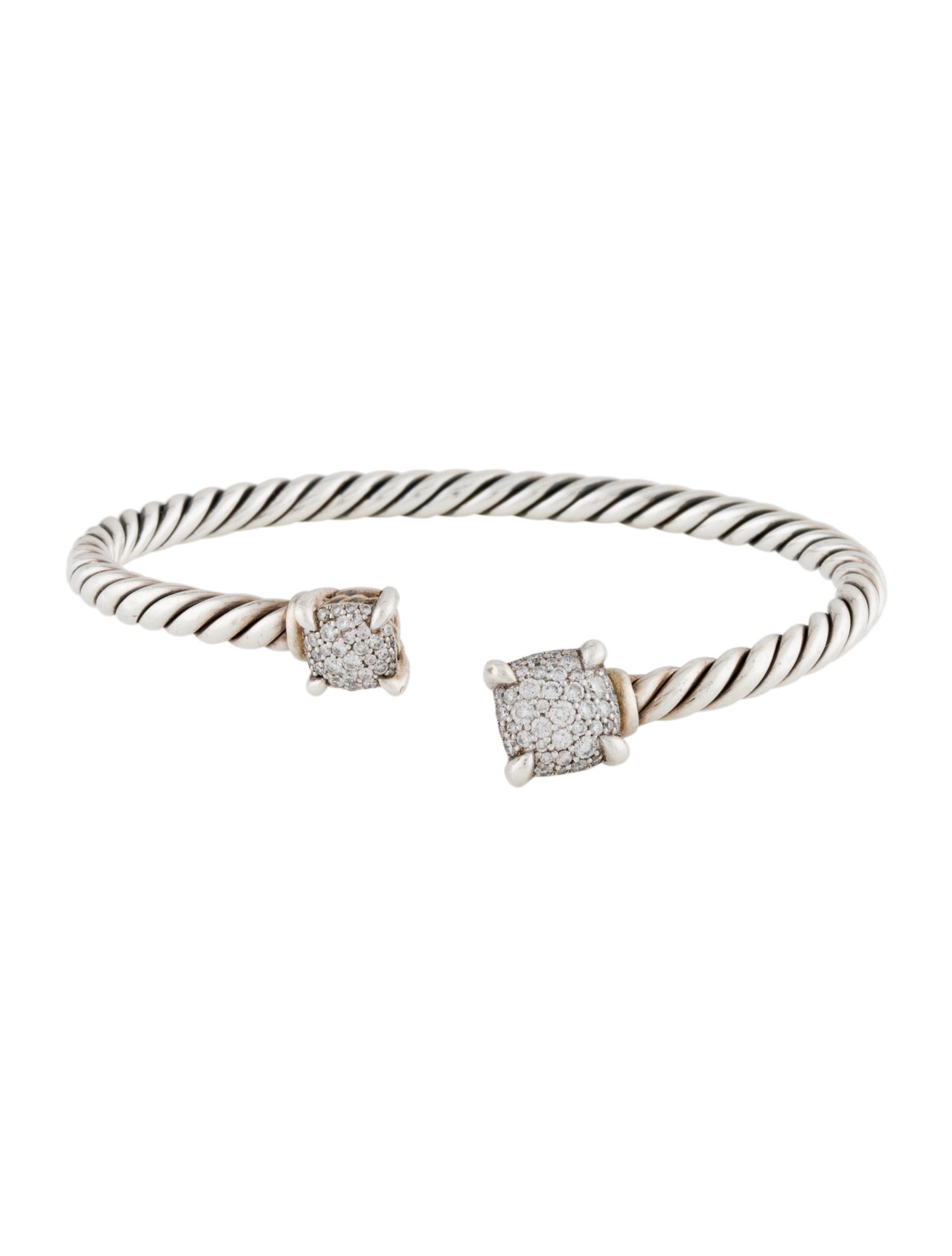 David Yurman Diamond Châtelaine Bypass Bracelet - Sterling Silver Cuff ...
