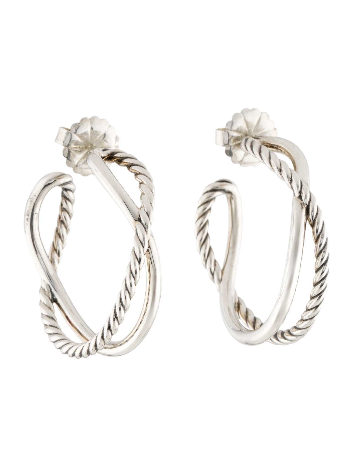 David Yurman Crossover Hoop Earrings - 14K White Gold Hoop, Earrings ...