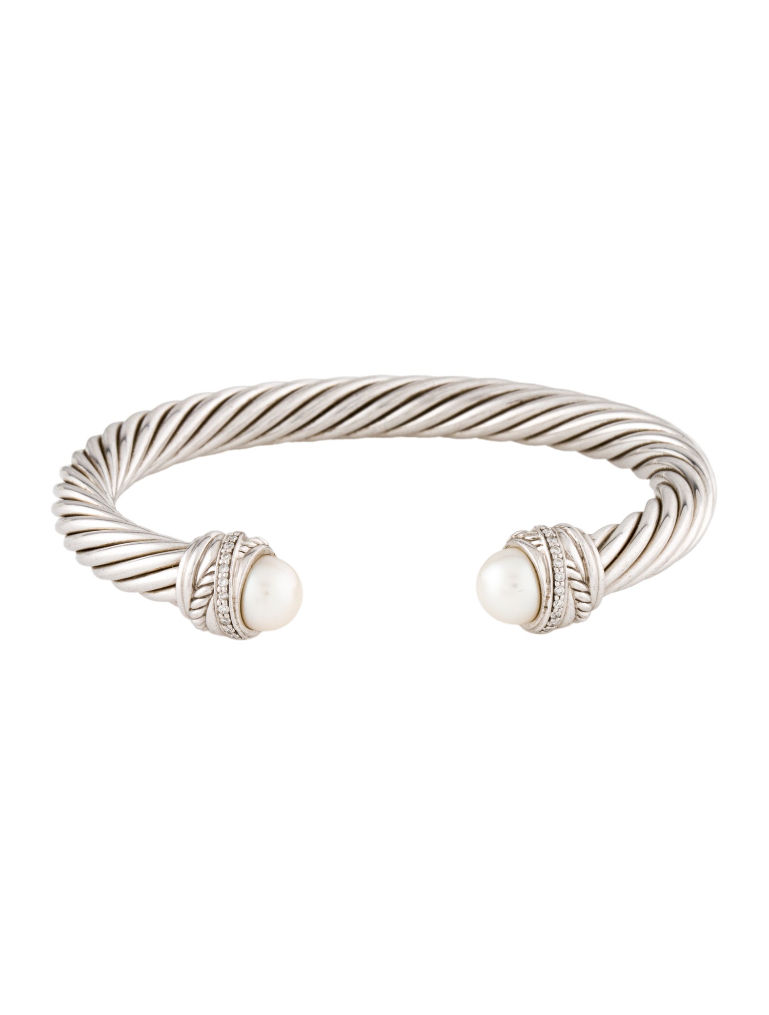 David Yurman Two-Tone Hinged Cuff - 14K Yellow Gold Cuff, Bracelets ...