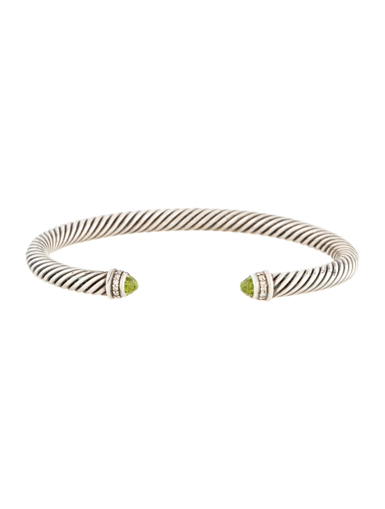 David Yurman Diamond Cable Cuff - 18K Yellow Gold Cuff, Bracelets ...