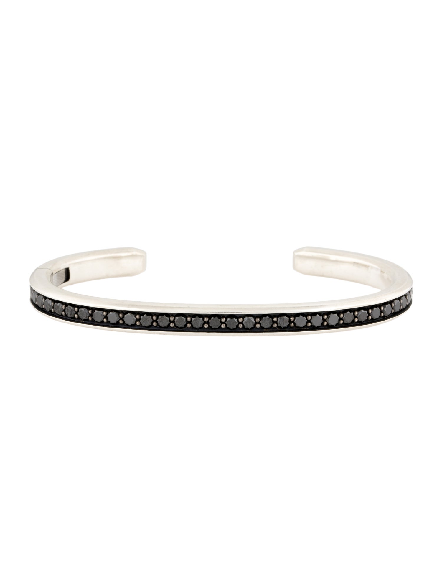 David Yurman Black Diamond Hinged Cuff Bracelet - Sterling Silver Cuff ...