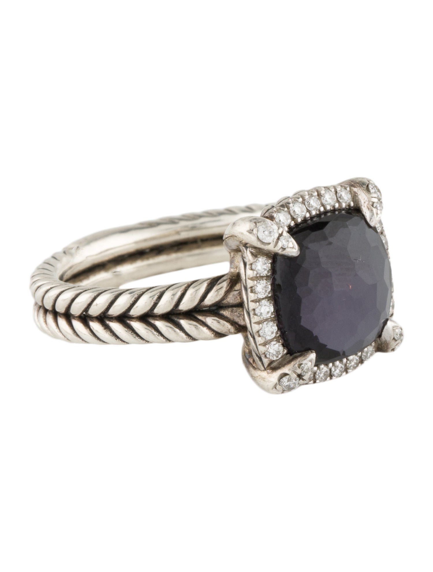 David Yurman Black Orchid & Diamond Chatelaine Pavé Bezel Ring ...