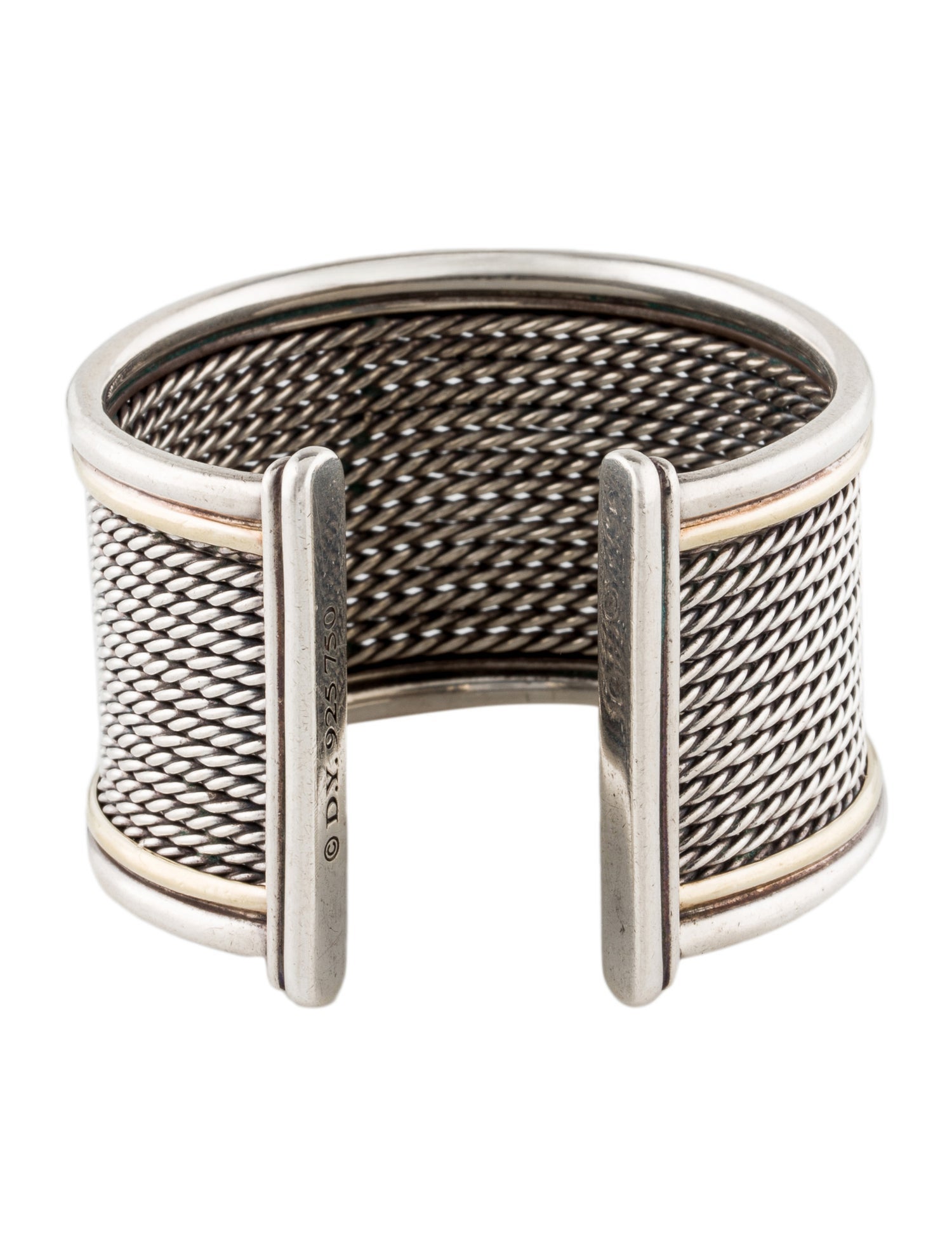 David Yurman Wide Cable Cuff - 18K Yellow Gold Cuff, Bracelets ...