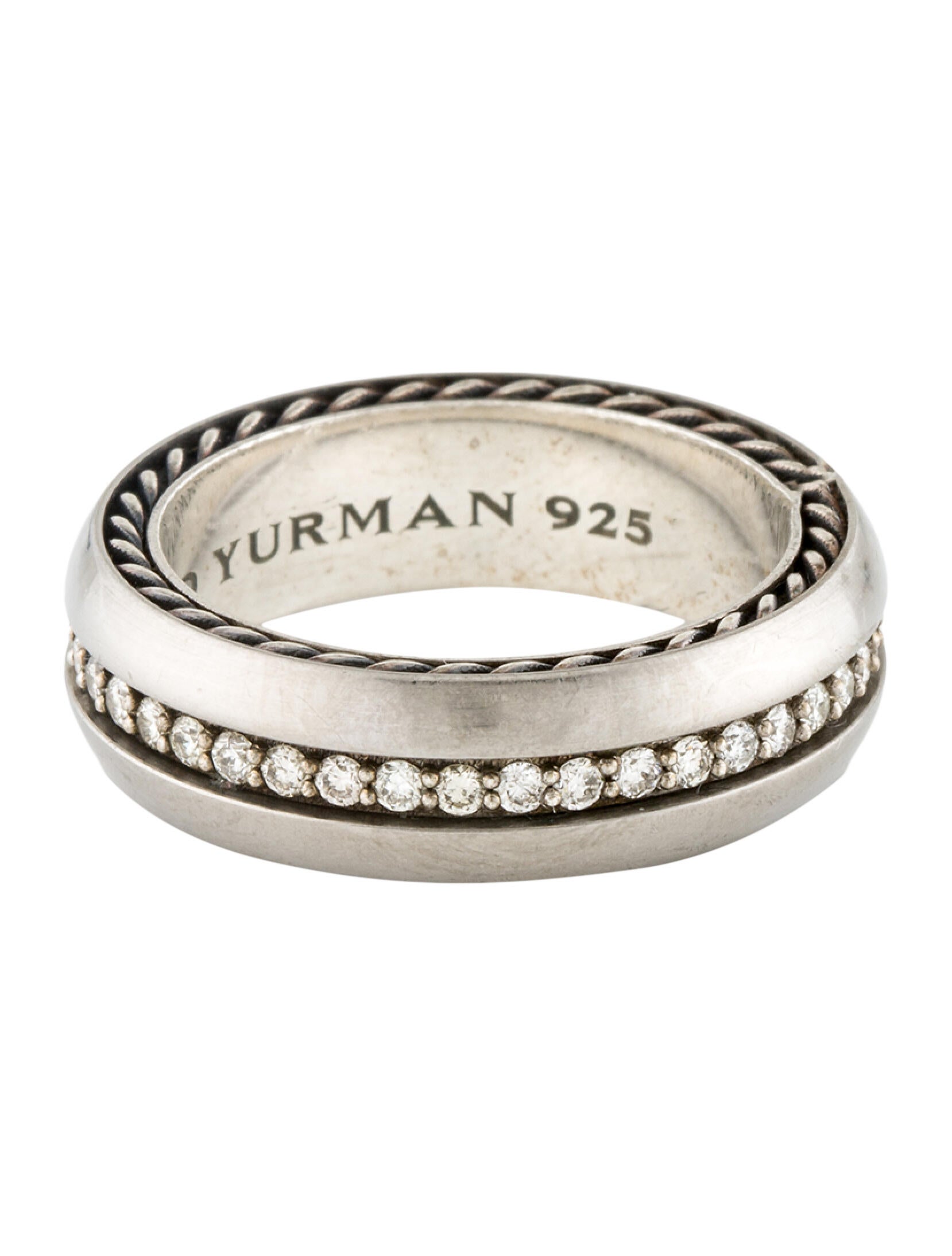 David Yurman Diamond Crossover Band - Sterling Silver Band, Rings ...