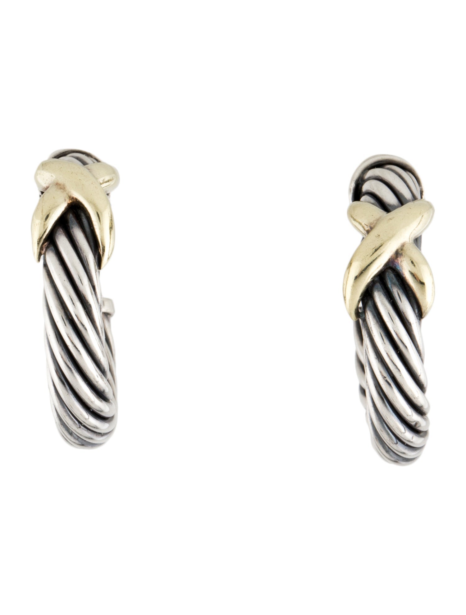 David Yurman Ruby Cable Hoop Earrings - 14K Yellow Gold Hoop, Earrings ...