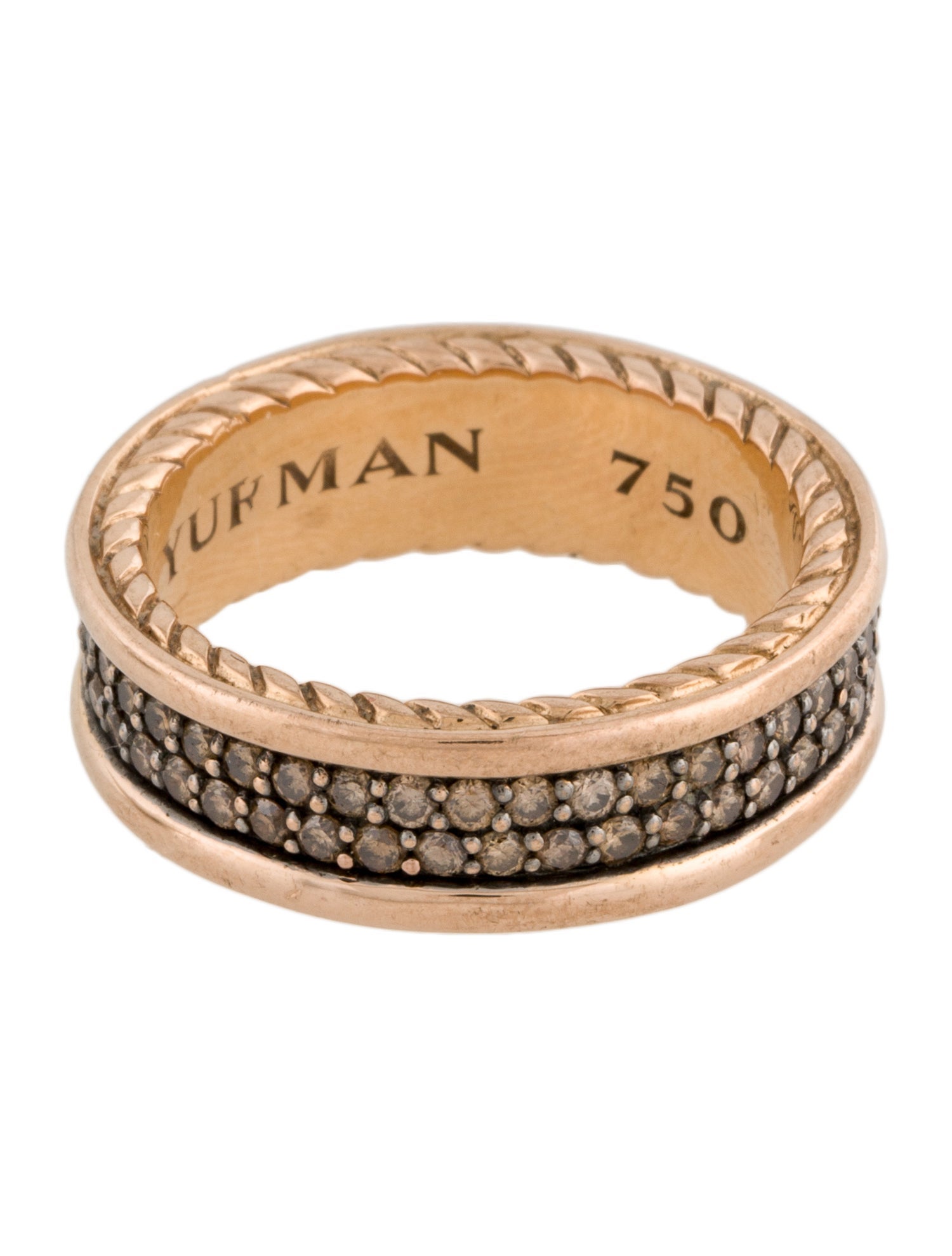 David Yurman 18K Diamond Streamline Two Row Band Ring - 18K Rose Gold ...