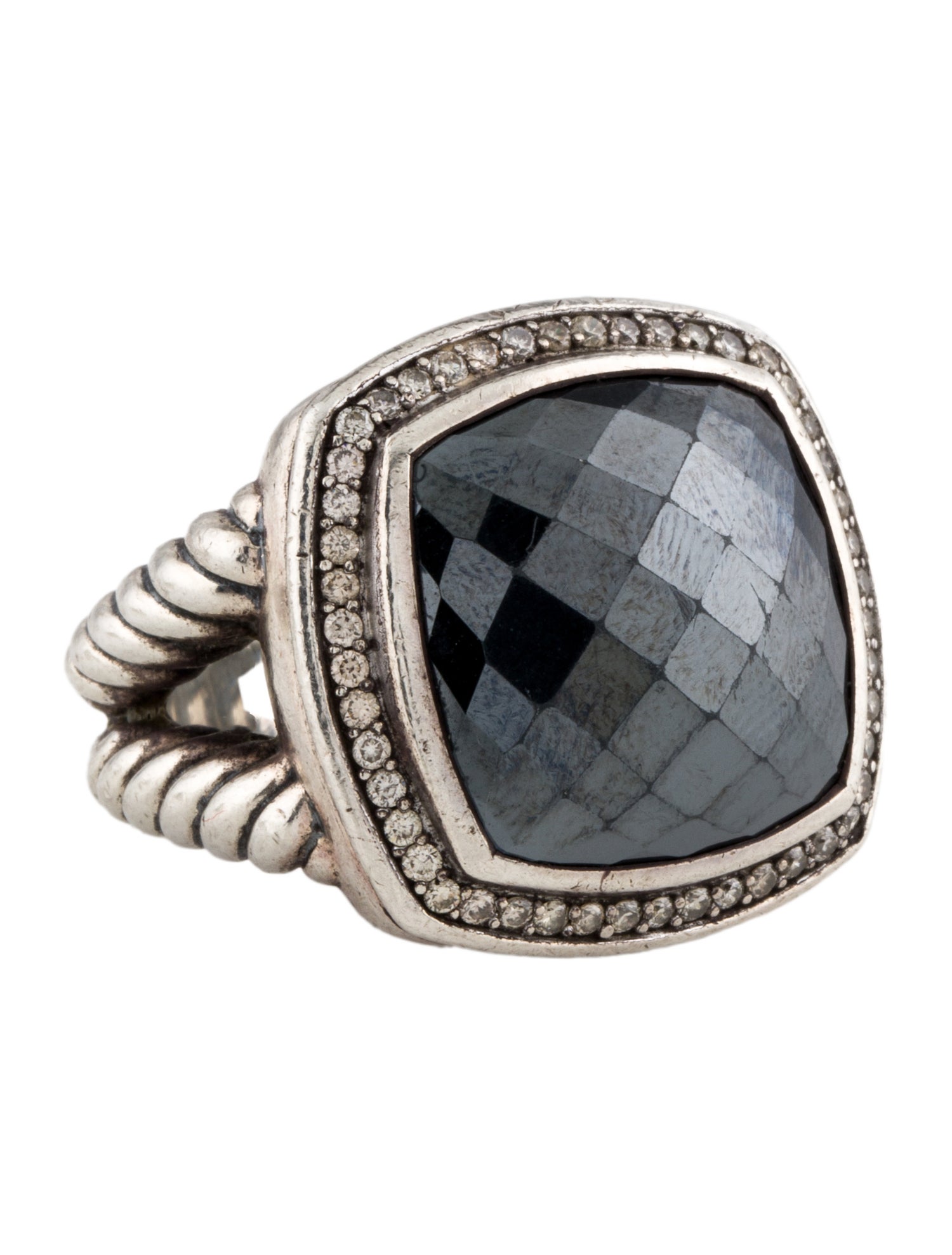 David Yurman Hematite & Diamond Cocktail Ring - Sterling Silver Cocktail Ring, Rings - DVY163318 ...