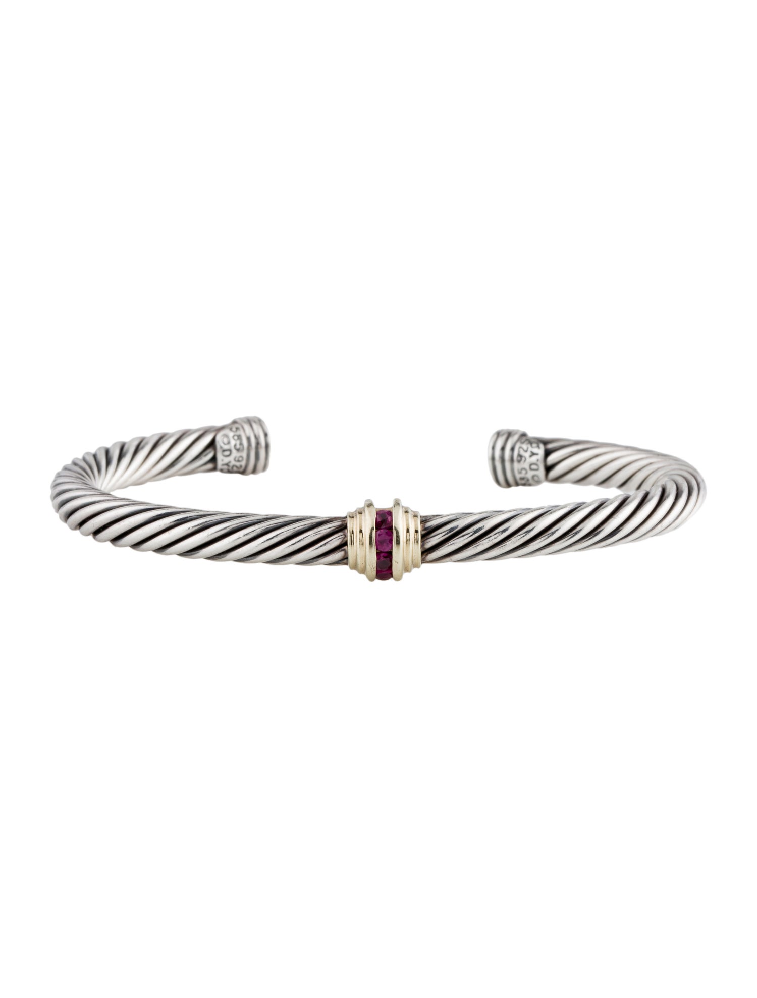 David Yurman Ruby Station Cuff Bracelet - 14K Yellow Gold Cuff ...