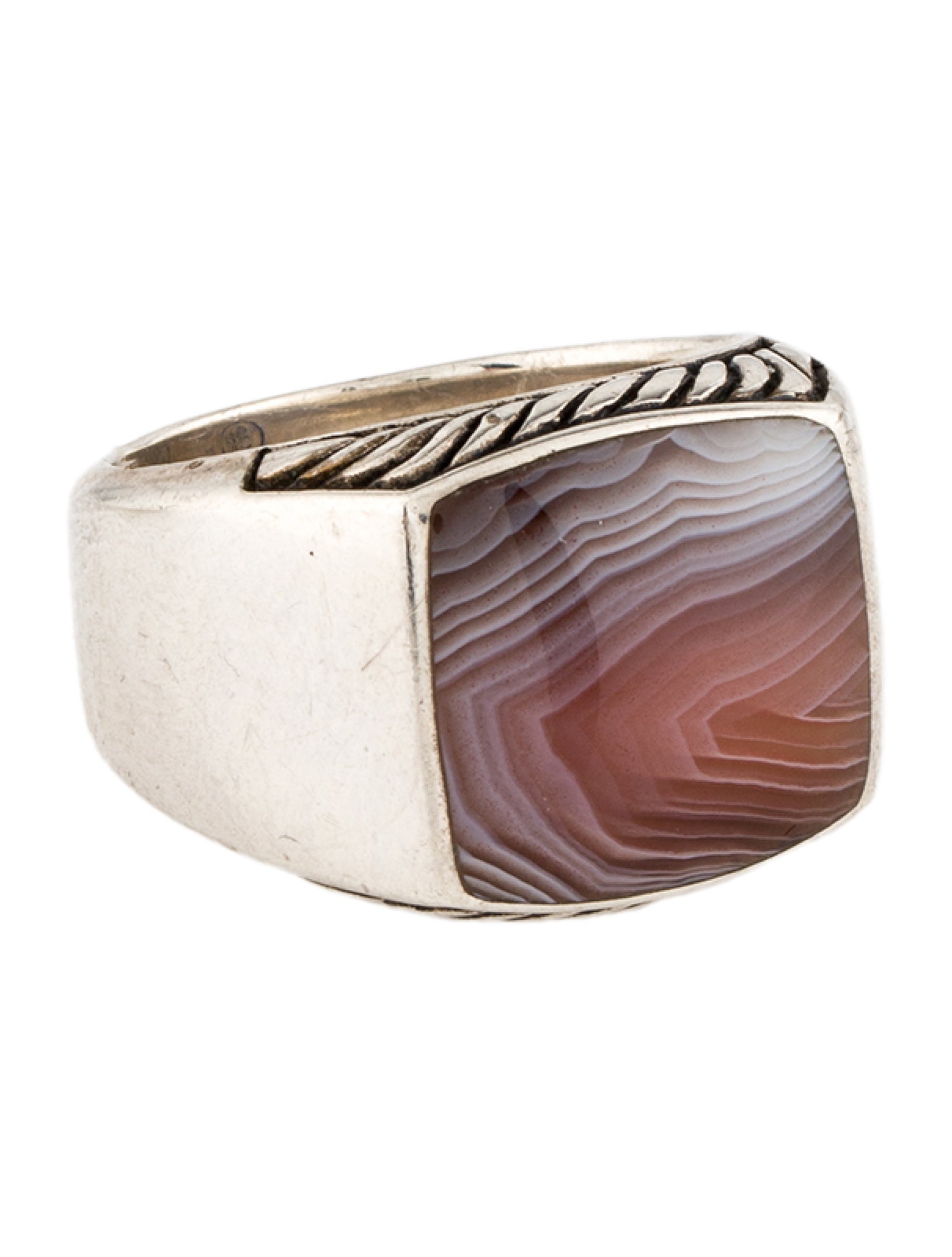 David Yurman Agate Exotic Stone Signet Ring - Sterling Silver Signet ...