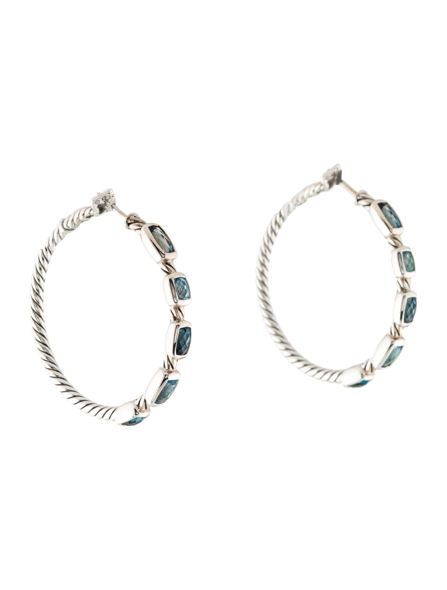 David Yurman Topaz Confetti Hoop Earrings - Sterling Silver Hoop ...