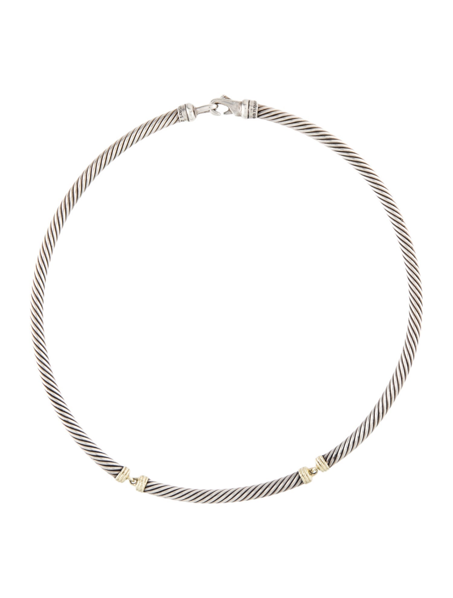 David Yurman Two-Tone Metro Cable Collar Necklace - 14K Yellow Gold ...