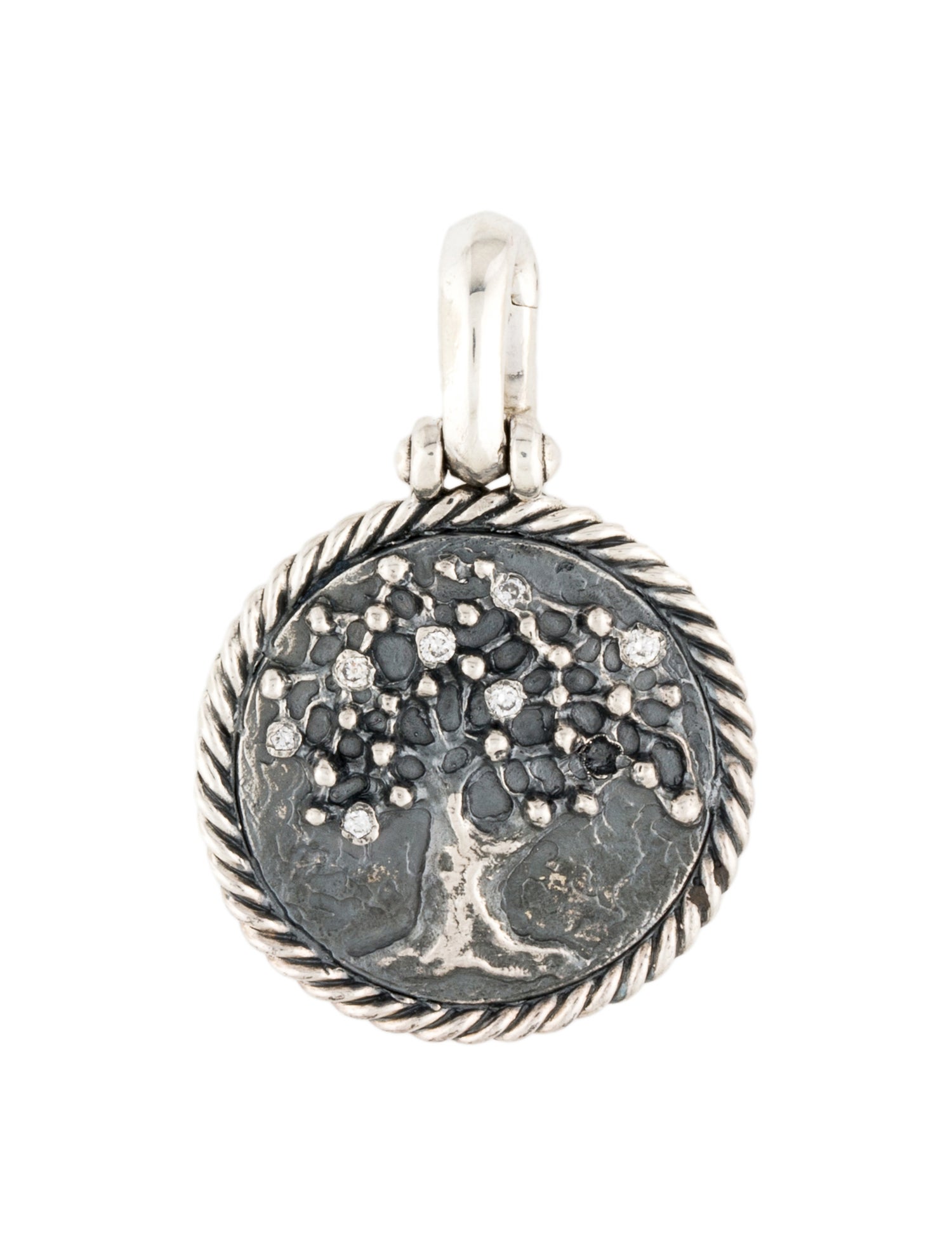 David Yurman Diamond 'Tree of Life' Pendant - 925 Sterling Silver ...