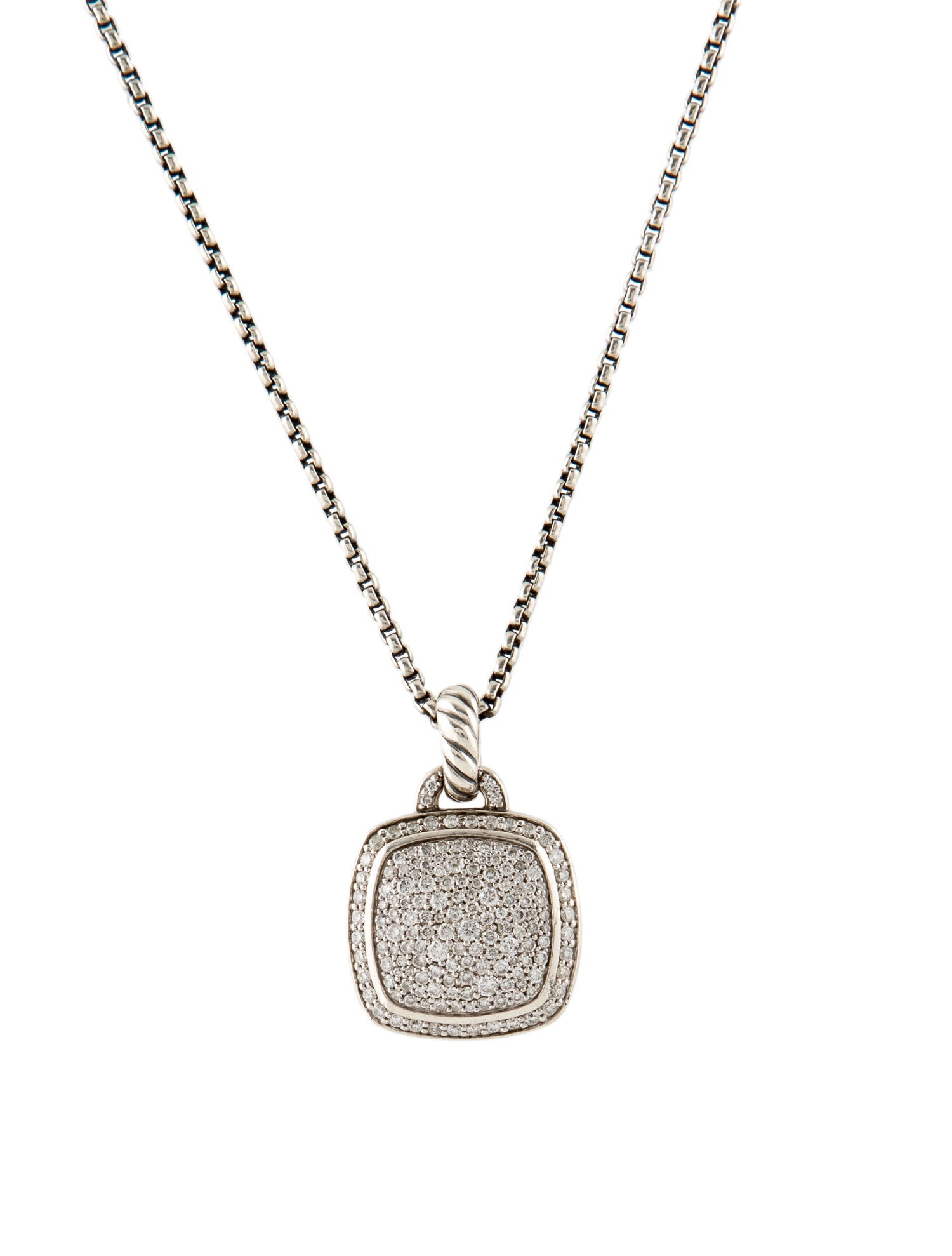 David Yurman Diamond Albion Pendant Necklace - Sterling Silver Pendant ...