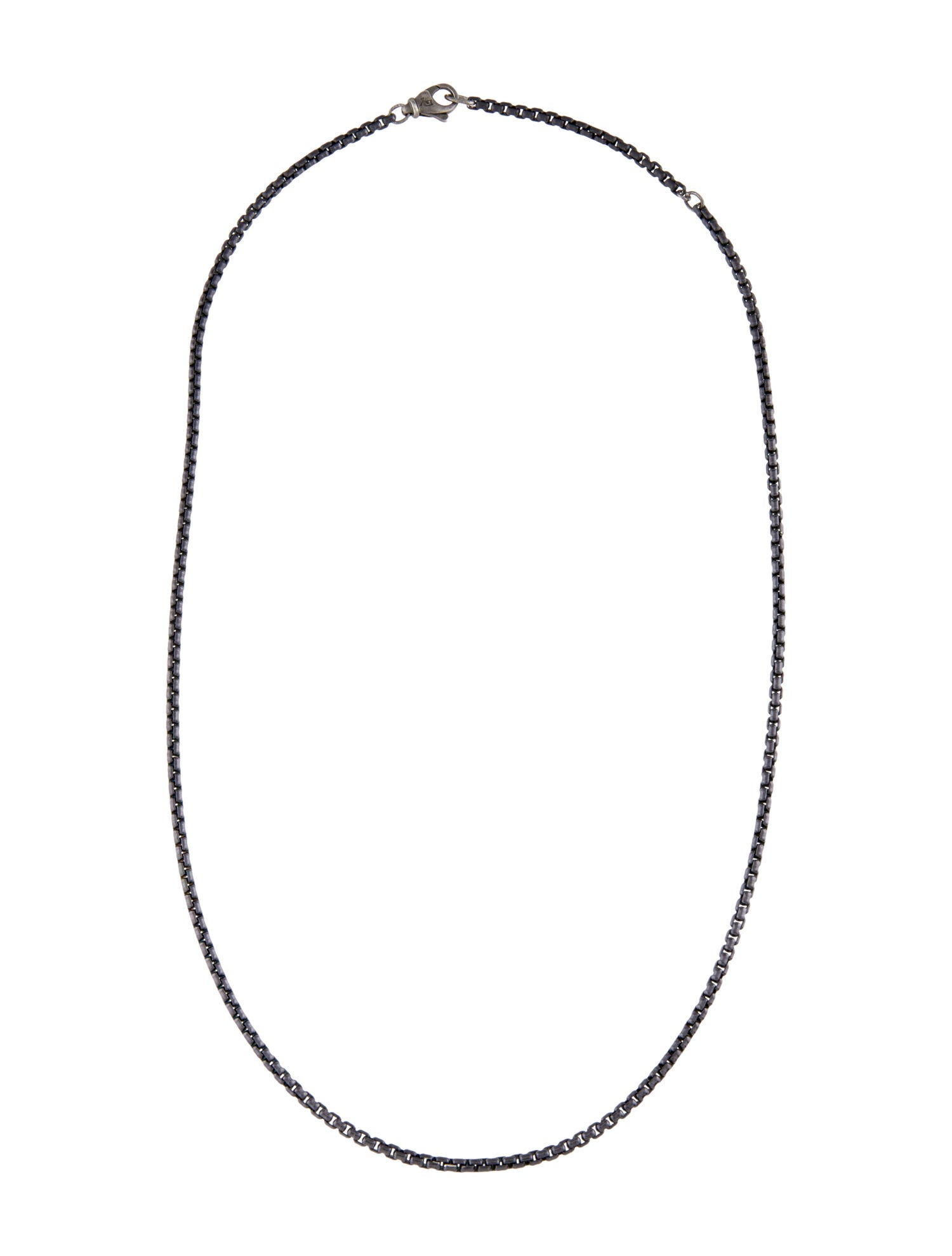 David Yurman Box Chain Necklace - Black, Sterling Silver Chain ...