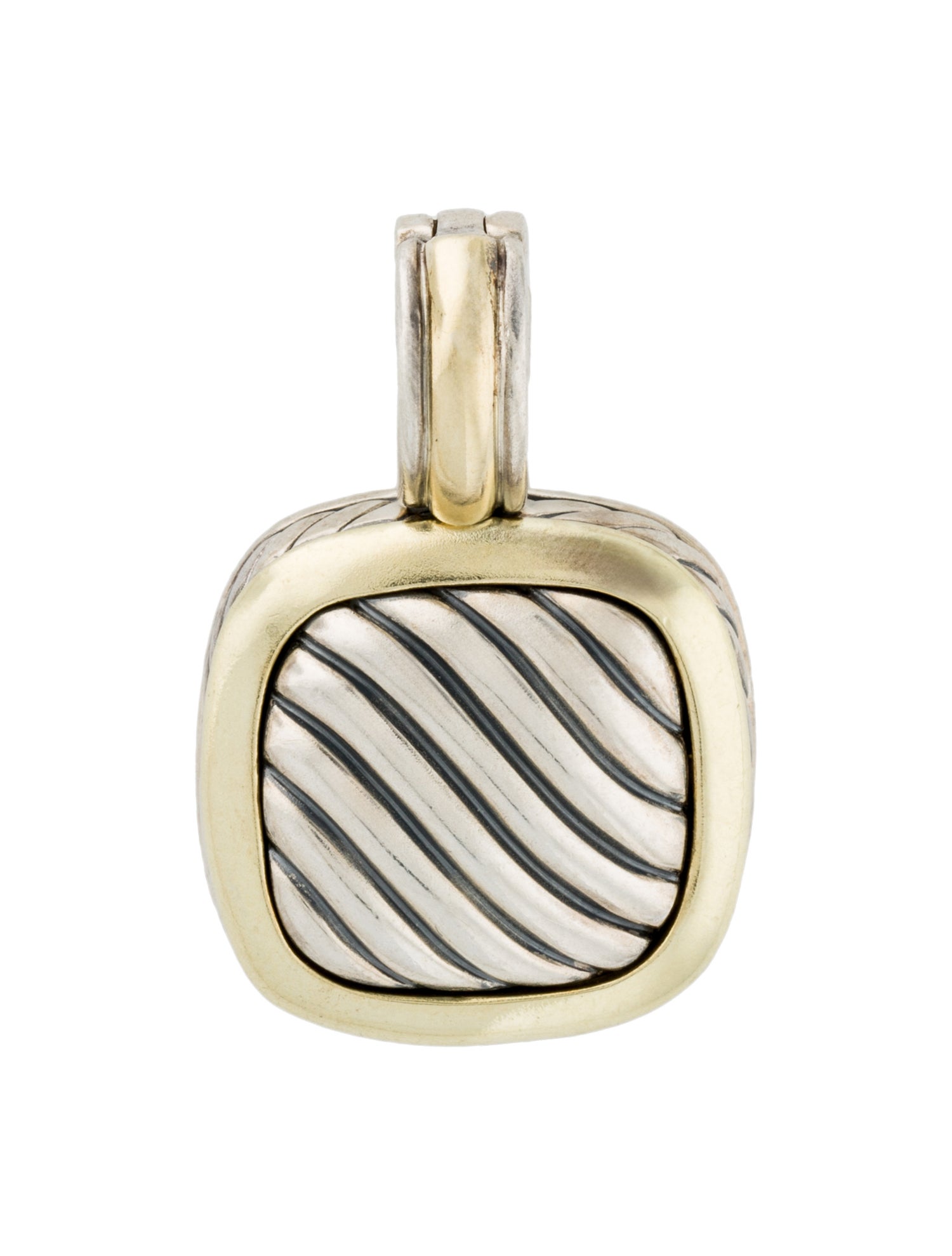 David Yurman Two-Tone Sculpted Cable Enhancer Pendant - 18K Yellow Gold ...