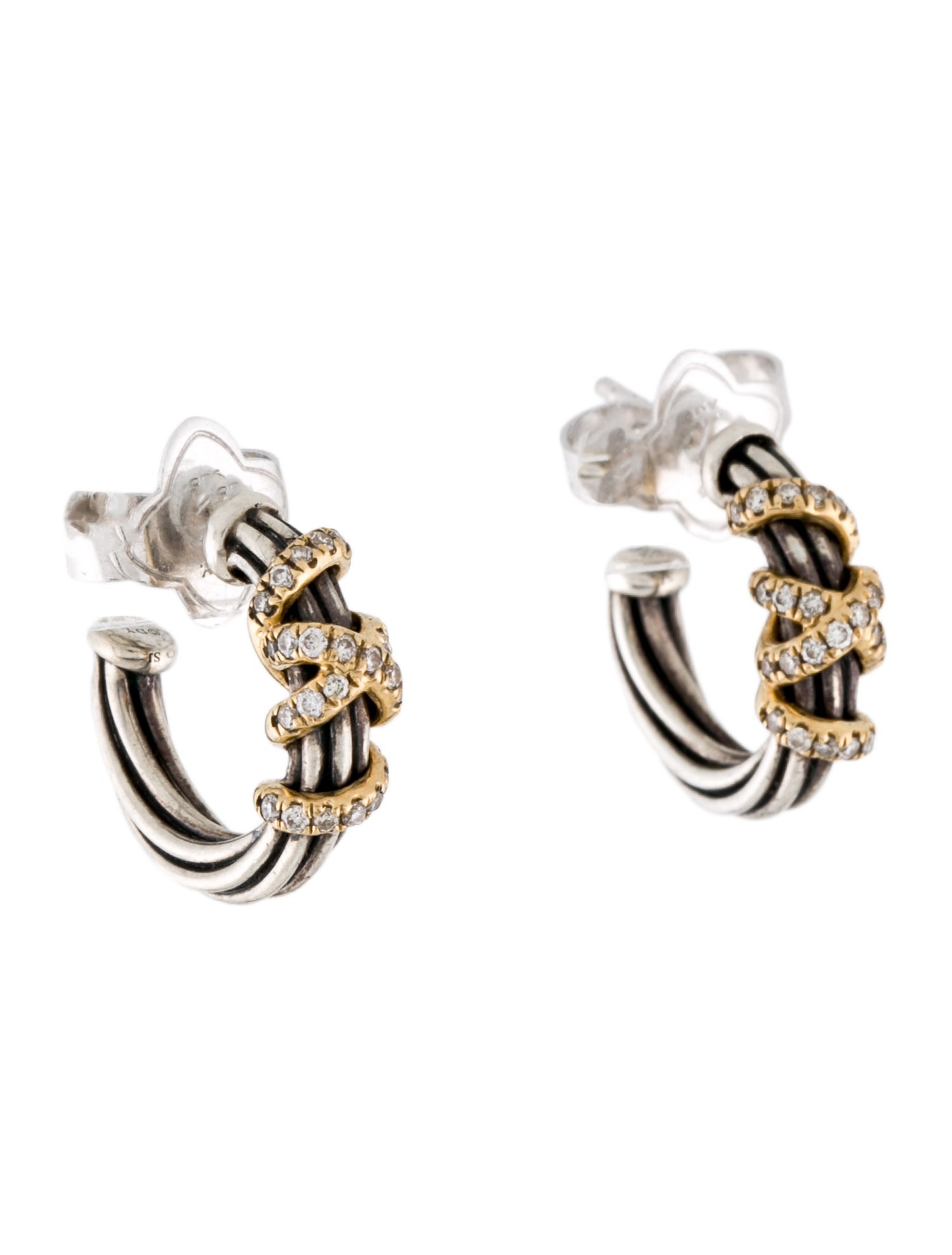 David Yurman Ruby Cable Hoop Earrings - 14K Yellow Gold Hoop, Earrings ...