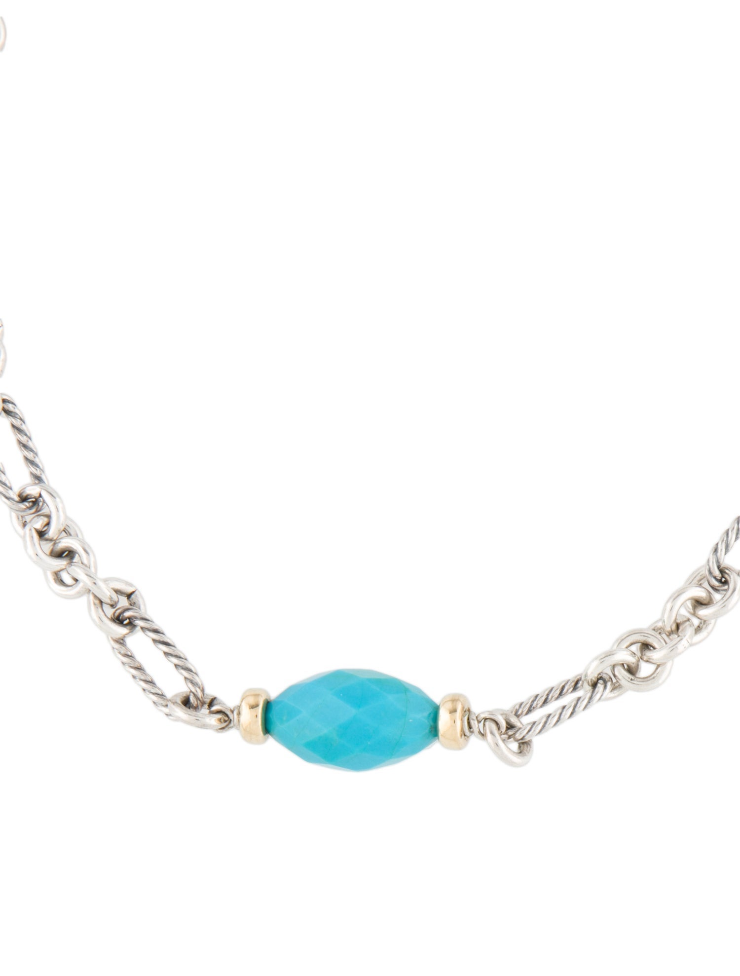 David Yurman Turquoise Figaro Station Collar Necklace - 18K Yellow Gold ...