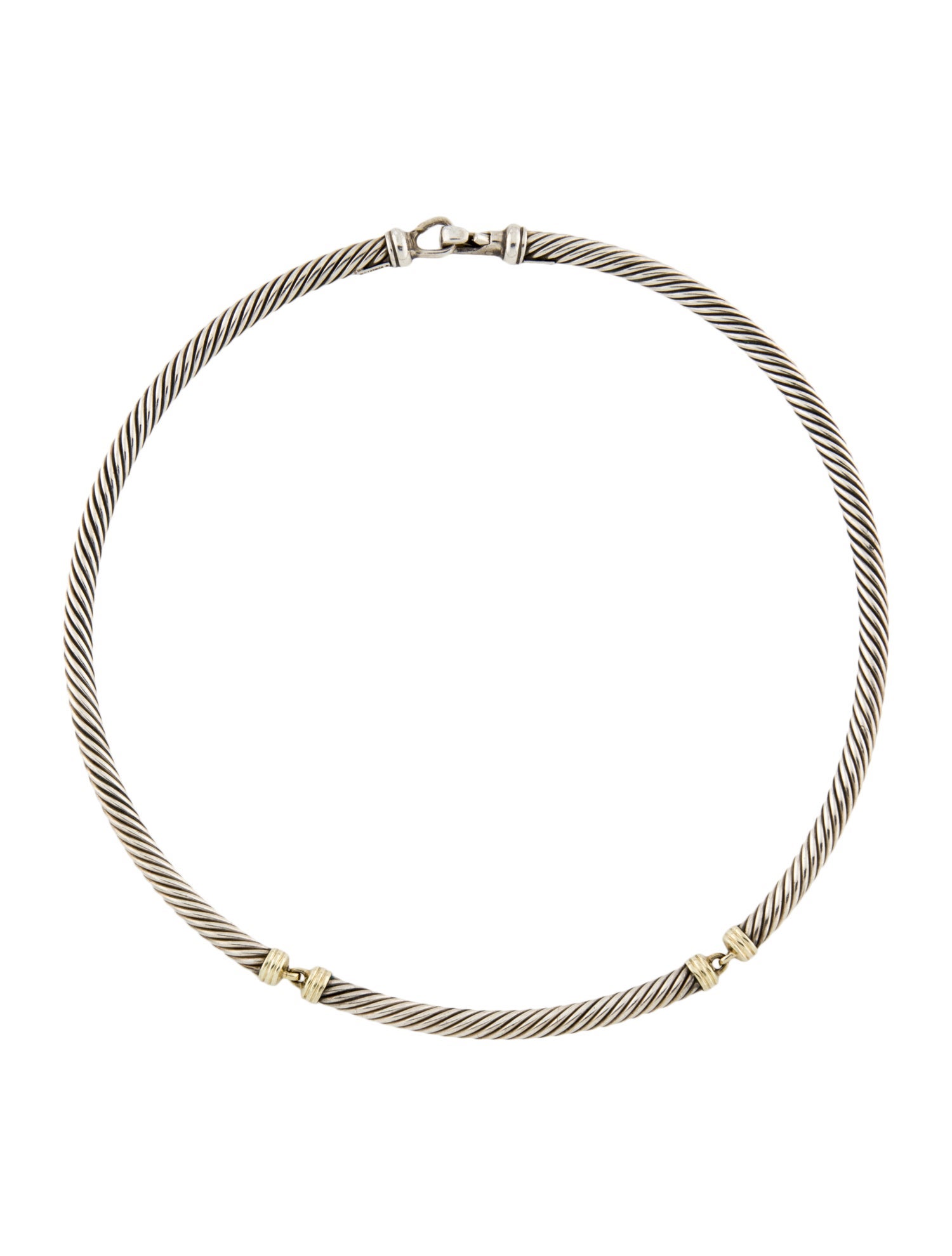David Yurman Two-Tone Metro Cable Collar Necklace - 14K Yellow Gold ...