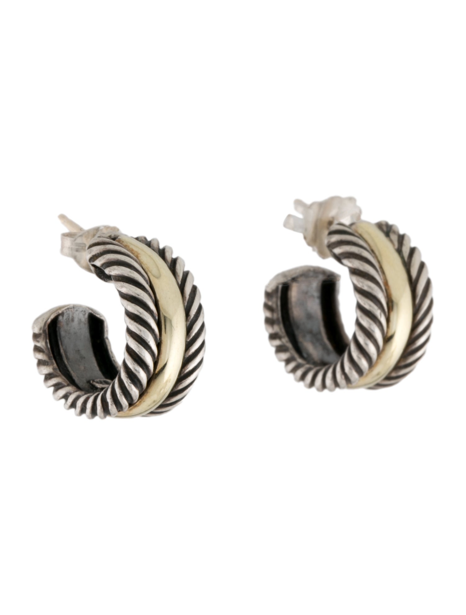 David Yurman Ruby Cable Hoop Earrings - 14K Yellow Gold Hoop, Earrings ...