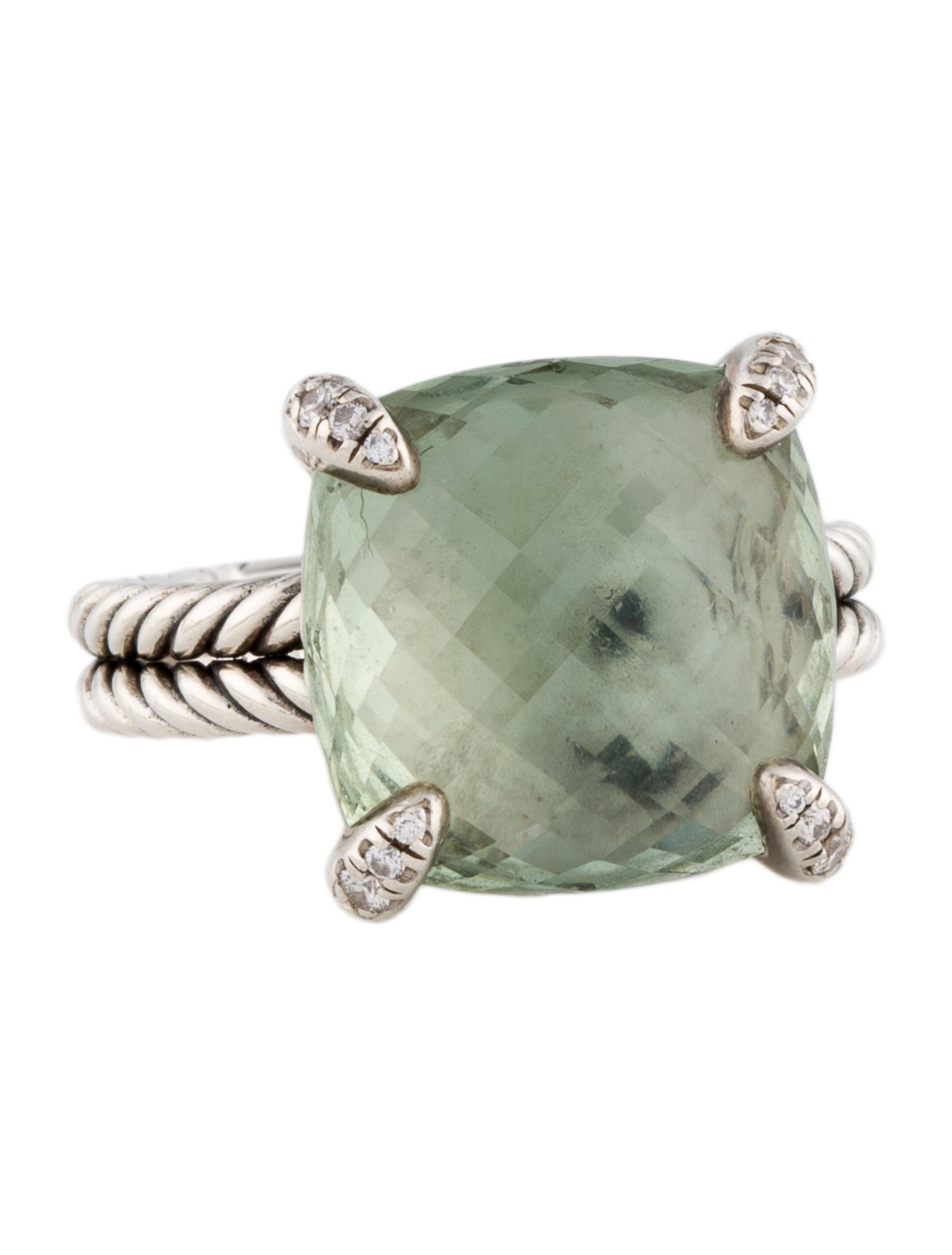David Yurman Prasiolite & Diamond Châtelaine Cocktail Ring - Sterling Silver Cocktail Ring ...