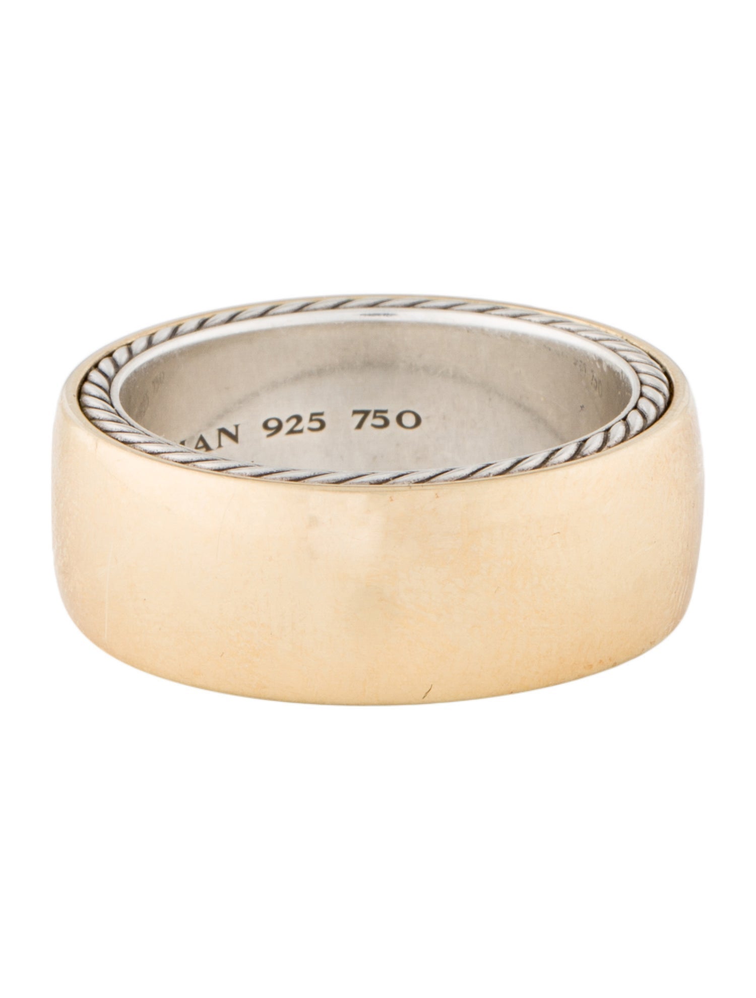 David Yurman Two-Tone Streamline Band - 18K Yellow Gold Band, Rings ...