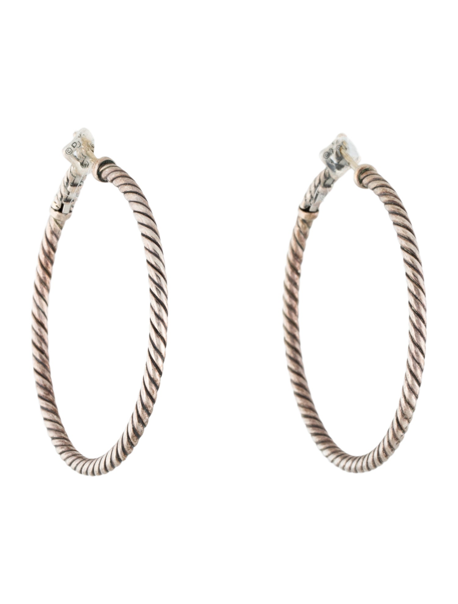 David Yurman Cable Hoops - 14K Yellow Gold Hoop, Earrings - DVY170772 ...
