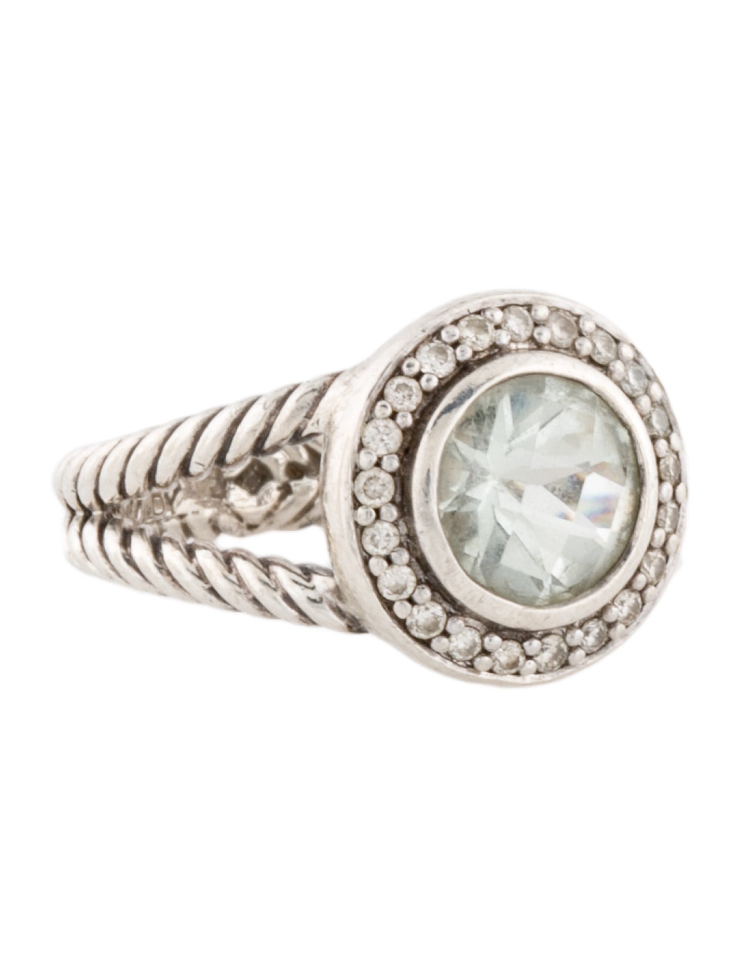 David Yurman Prasiolite & Diamond Cerise Cocktail Ring - 925 Sterling ...