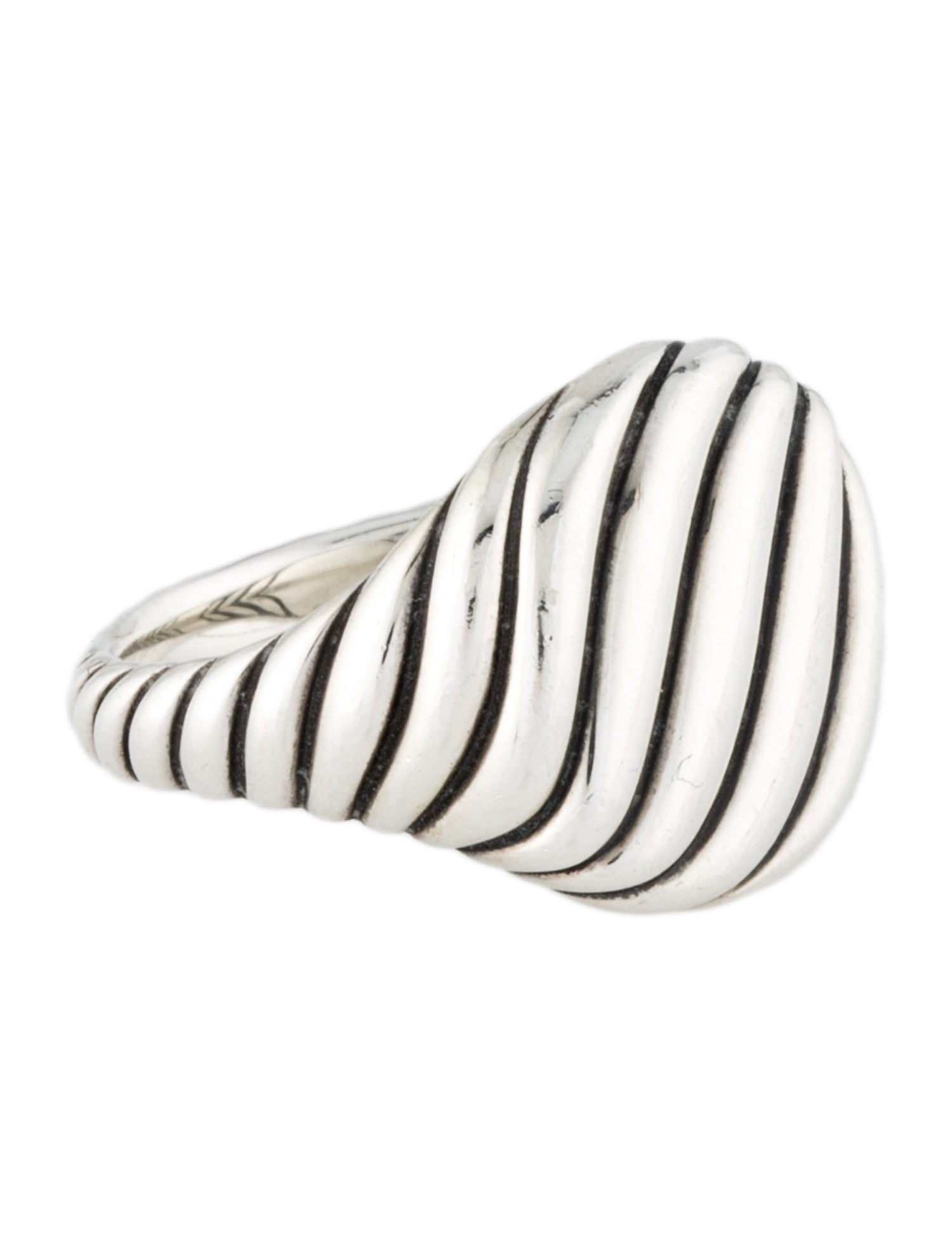 David Yurman Sculpted Cable Signet Ring - Sterling Silver Signet Ring ...